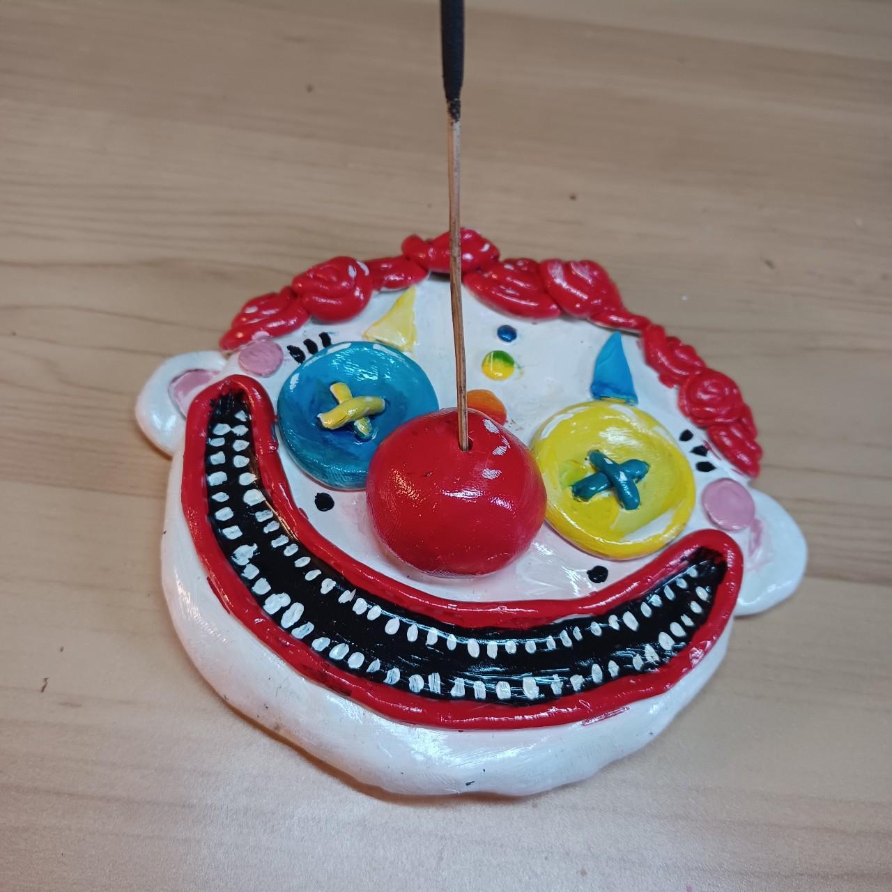 CLOWN INCENSE HOLDER . Handmade and sculpted out of... - Depop