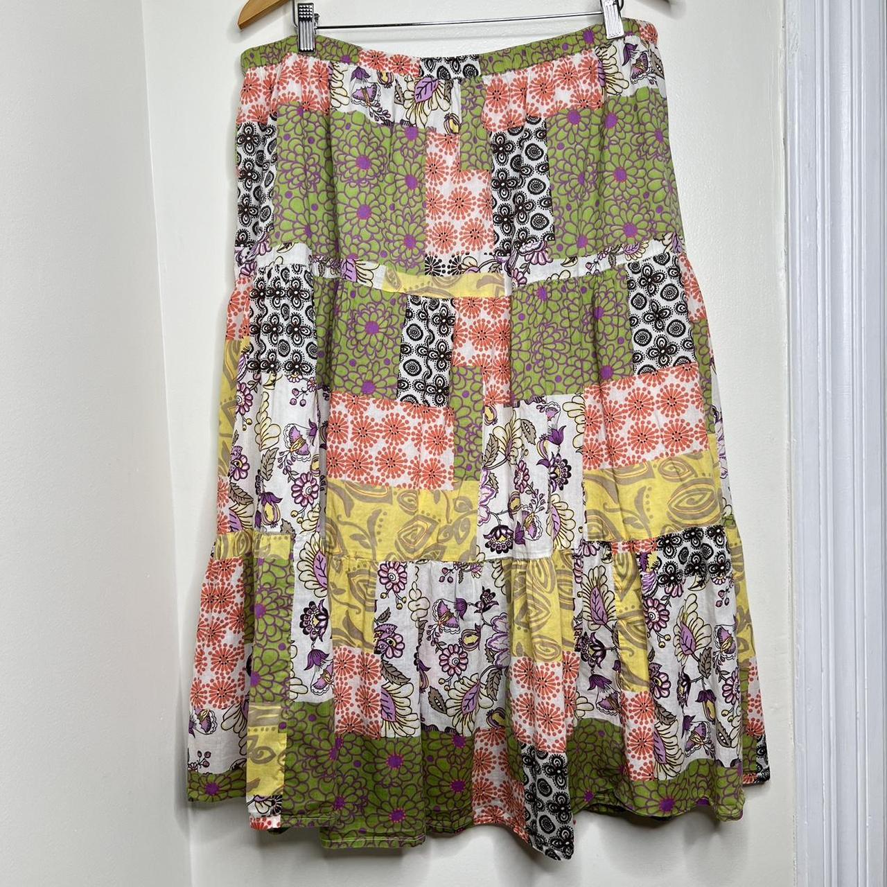 VTG White Stag Bohemian Long Skirt Patchwork Style... - Depop