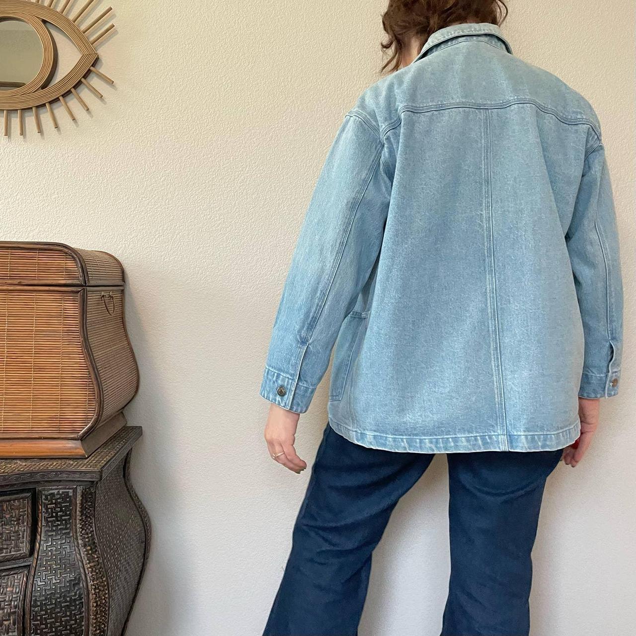 Perfect light wash 100% cotton denim chore coat jean... - Depop