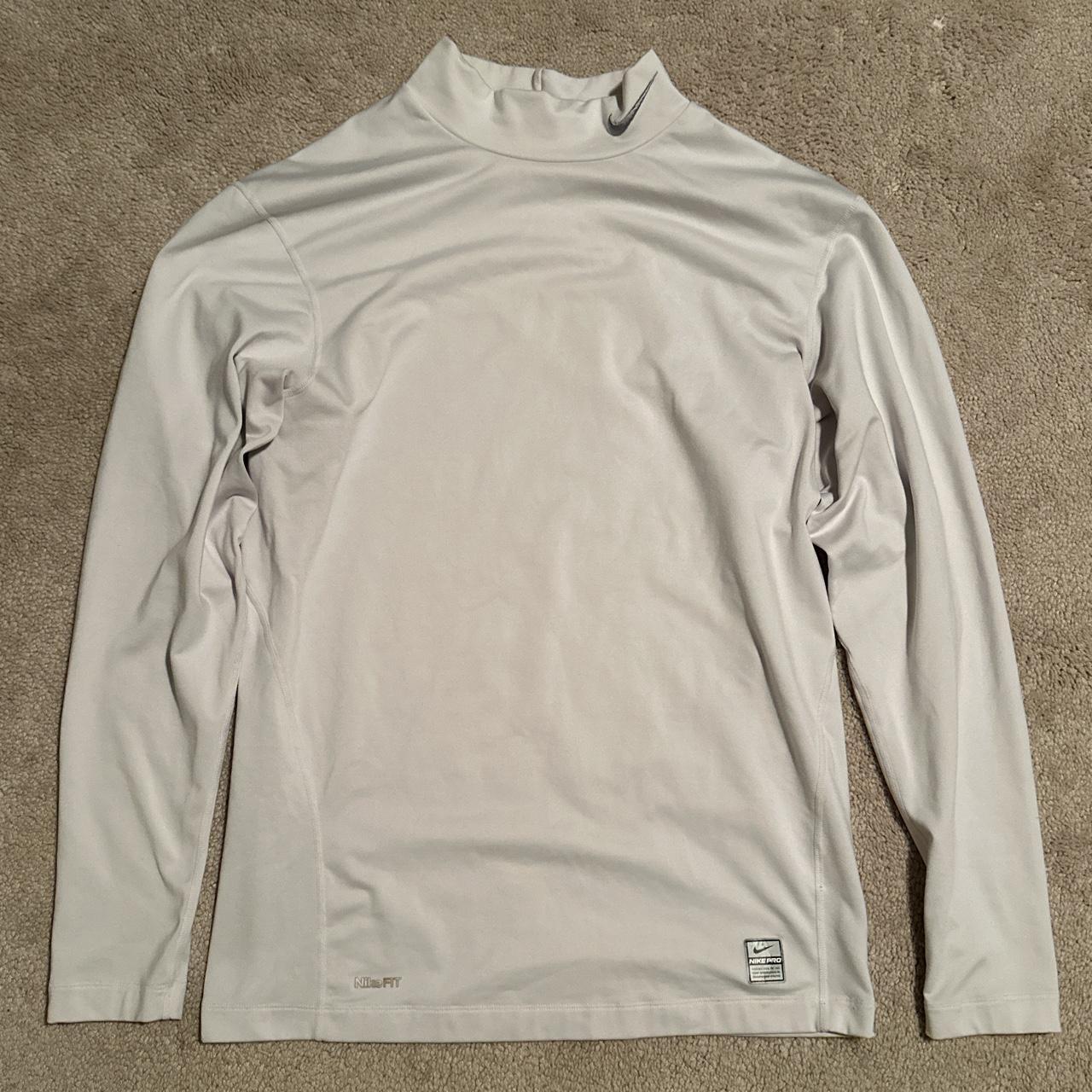 Nike Pro Thermal Compression Long Sleeve White Size... - Depop