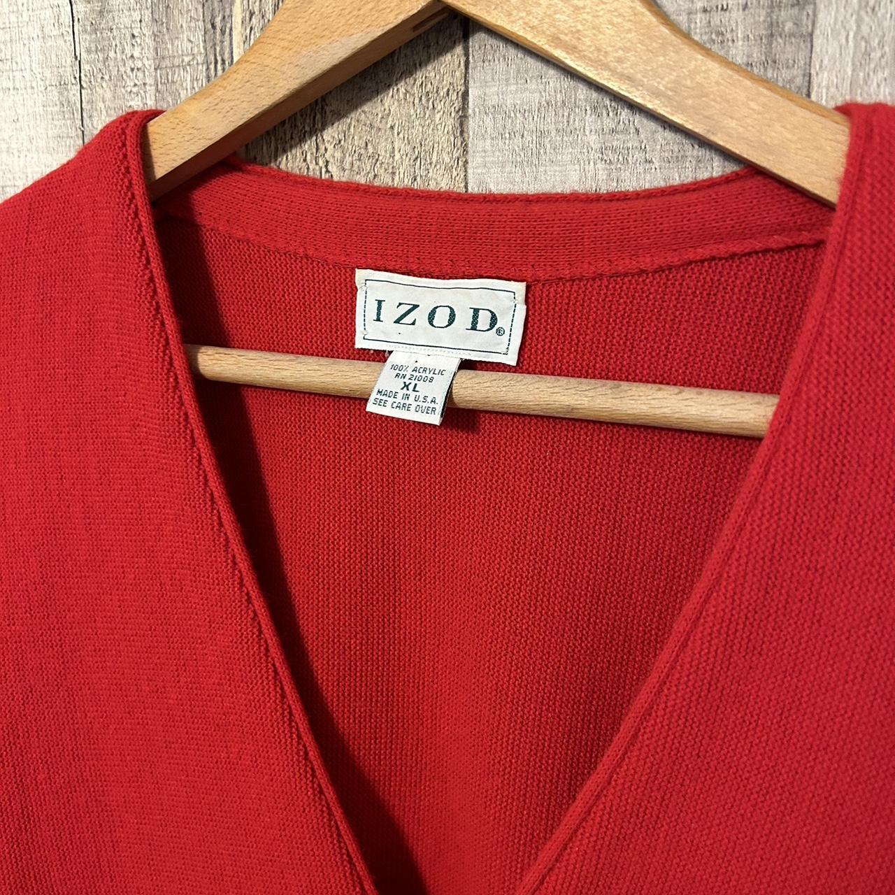 Vintage 1980’s Izod Cardigan Sweater Mens XL V-Neck... - Depop