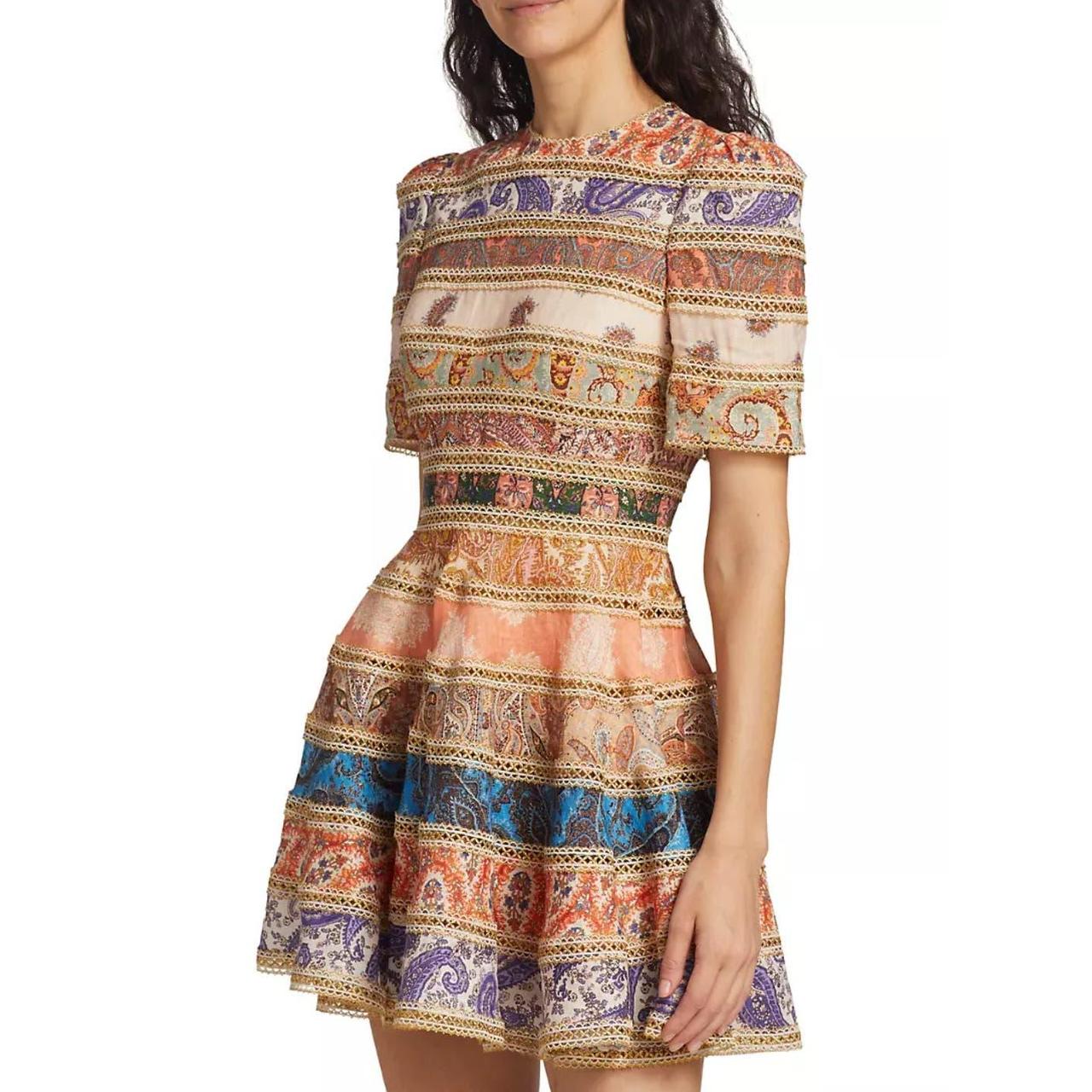 New with tag Zimmermann Devi Mixed Paisley Cocktail... - Depop