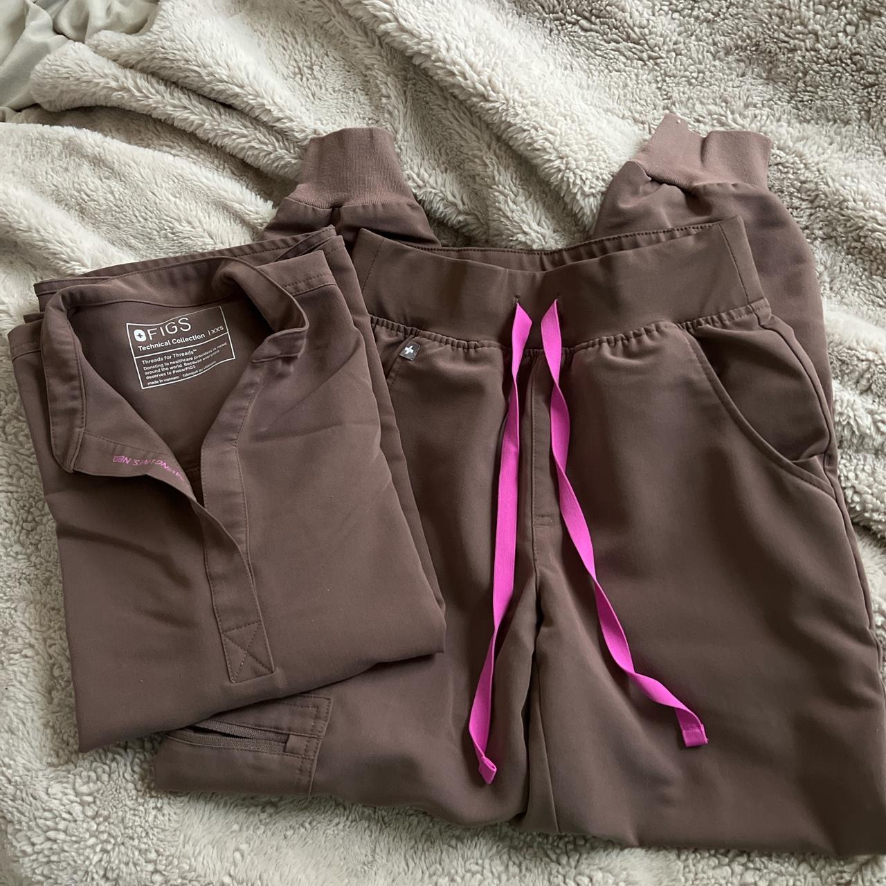 figs scrub set Color: Smoke Taupe Worn... - Depop
