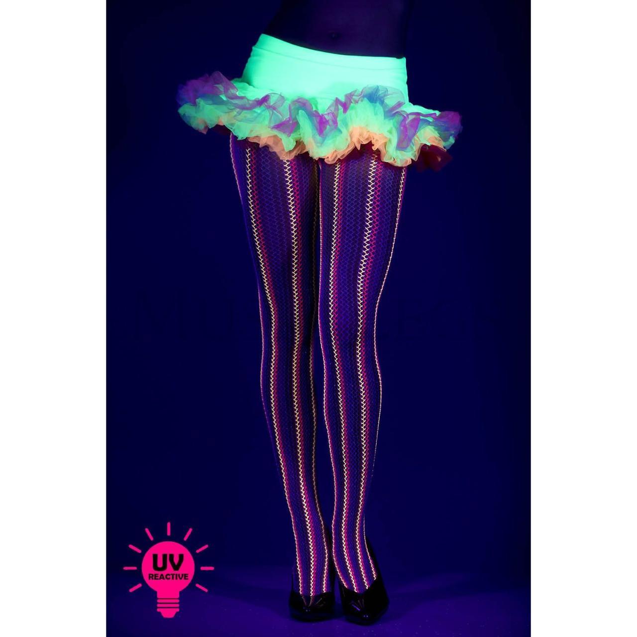 Pastel Colors Fishnet Pantyhose (Glow UV Reactive)... - Depop