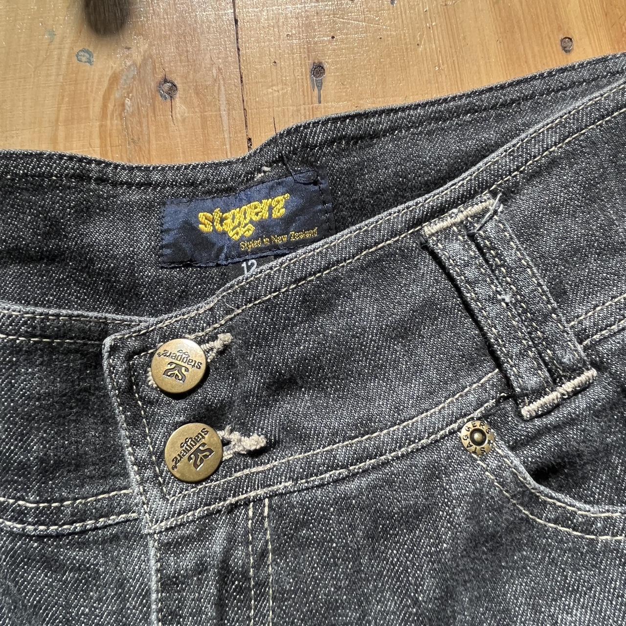 Stagger wide leg jeans Cuffs and back pockets are... - Depop