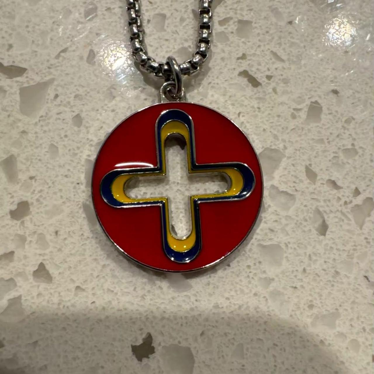 Red Homer style plus pendant necklace Around 22”... | Depop