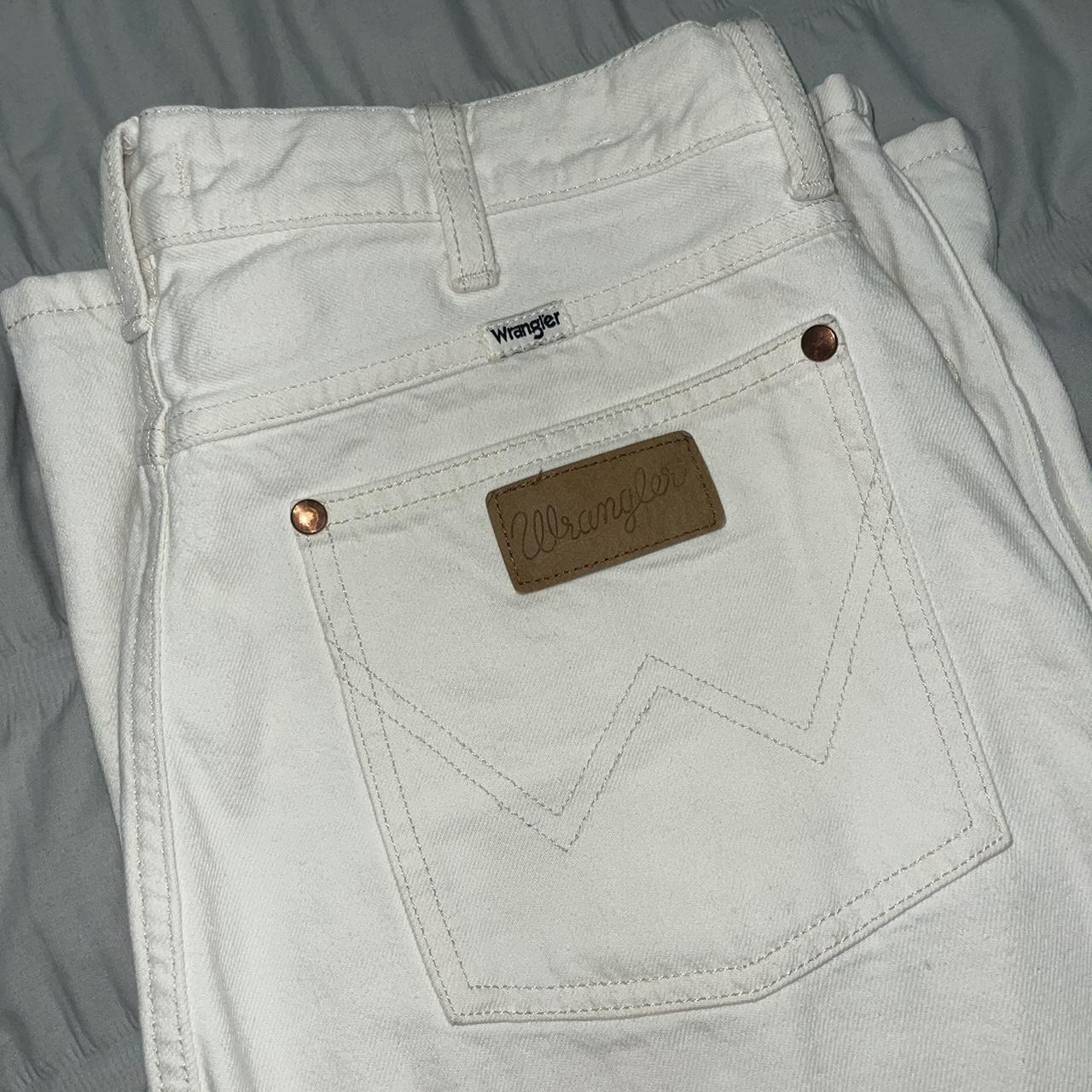 🥥Vintage Wrangler high rise cream wide leg jeans... - Depop