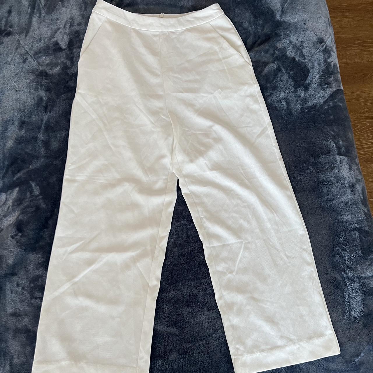GLASSONS, white, cropped, straight leg pants... - Depop