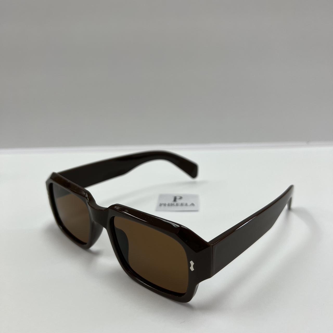 Retro Brown square sunglasses / trendy brown... - Depop