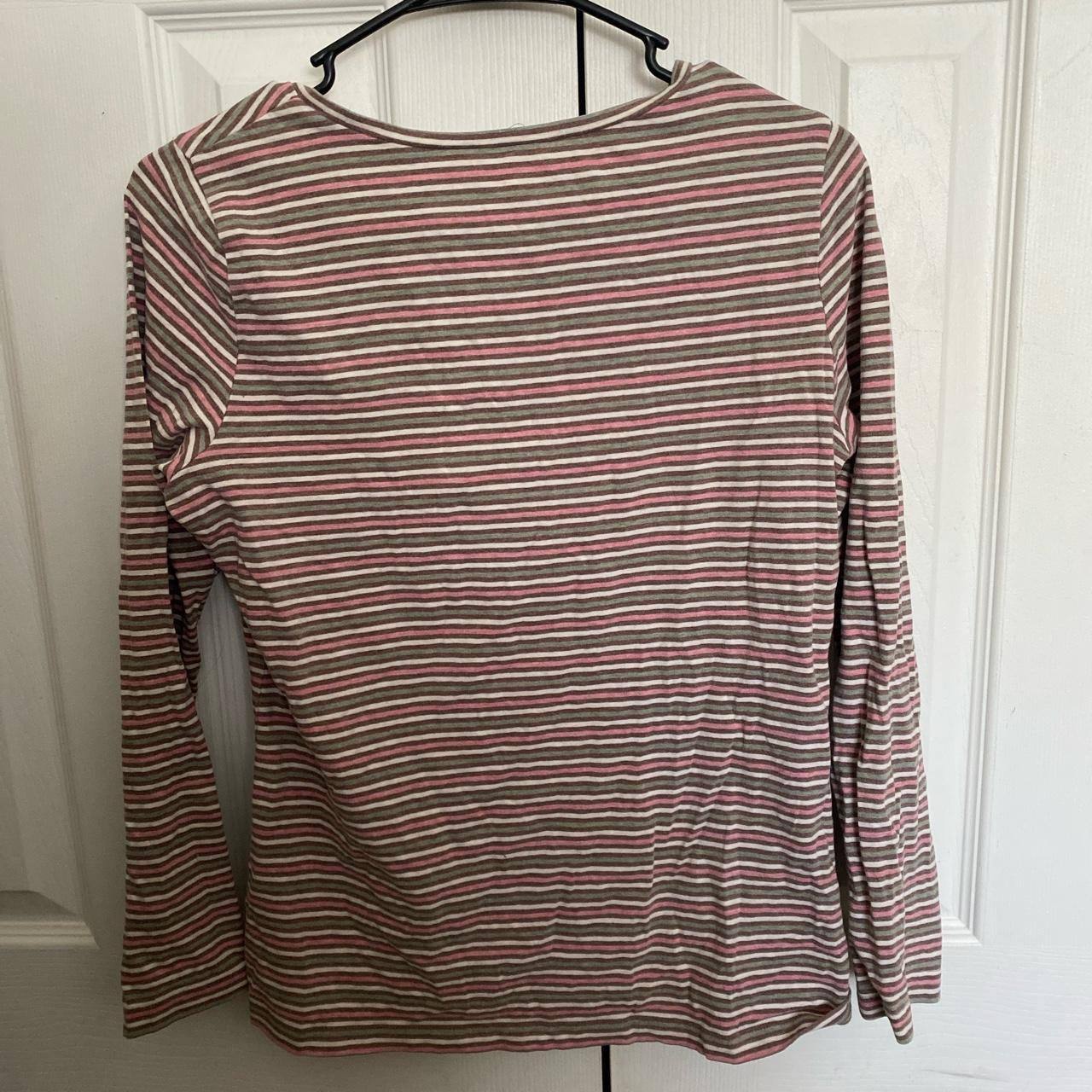 multi colored striped long sleeve shirt - Depop