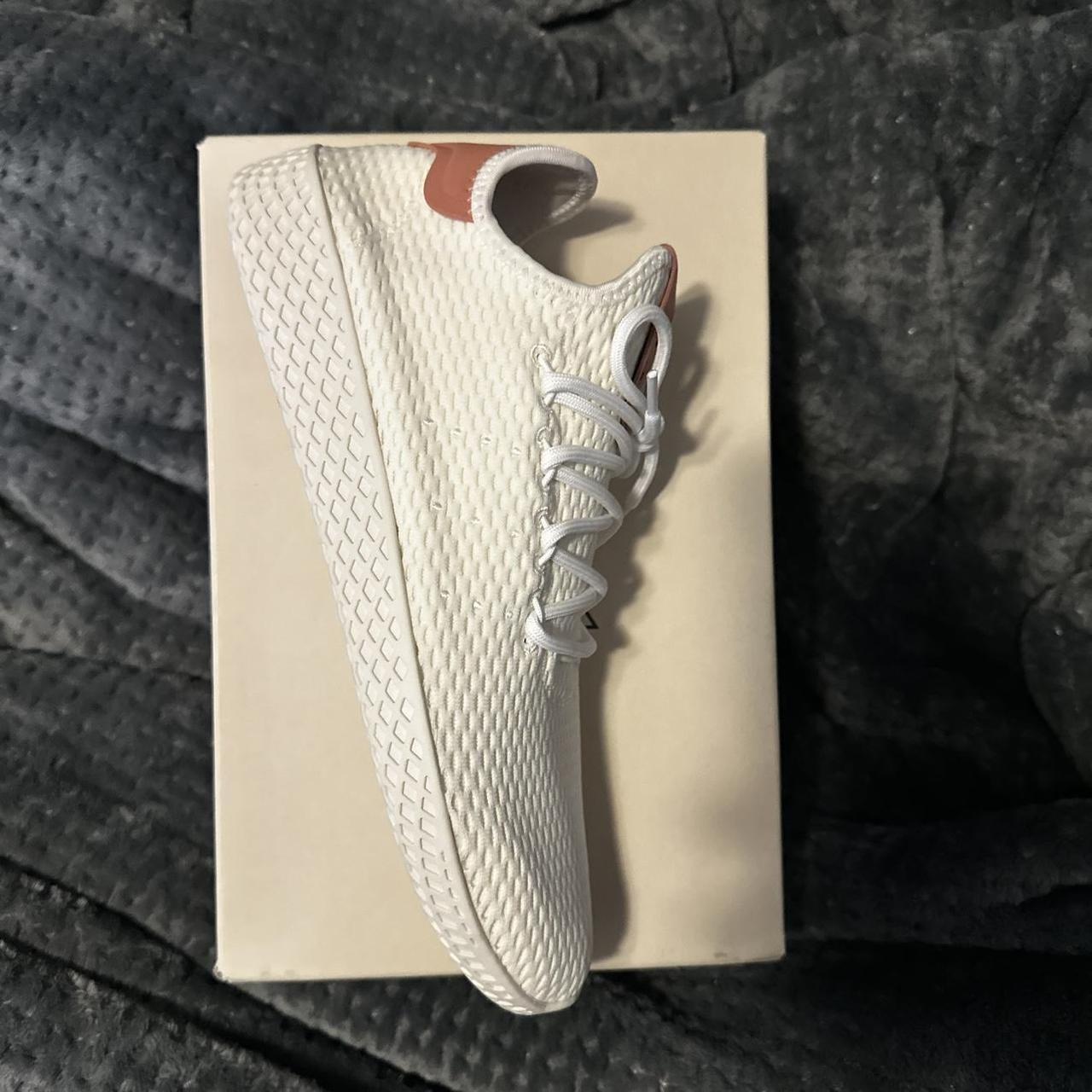 White Adidas Pharrell Hu trainers | Depop