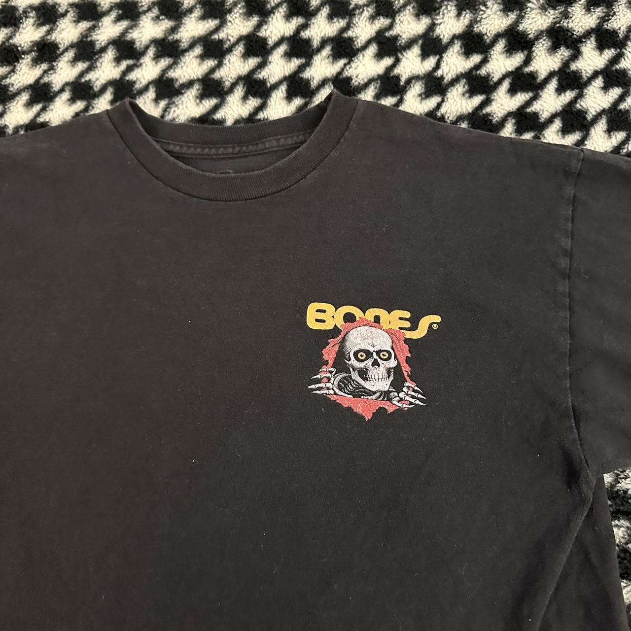 Black Medium Bones T Shirt. Condition is excellent... - Depop