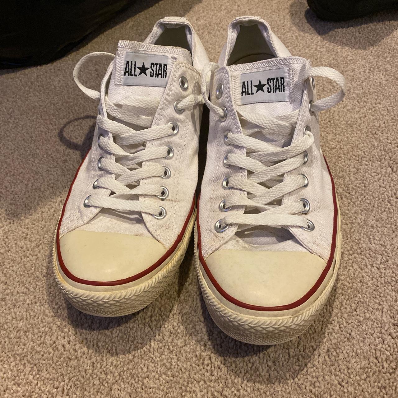 White Converse all stars, good condition been... - Depop