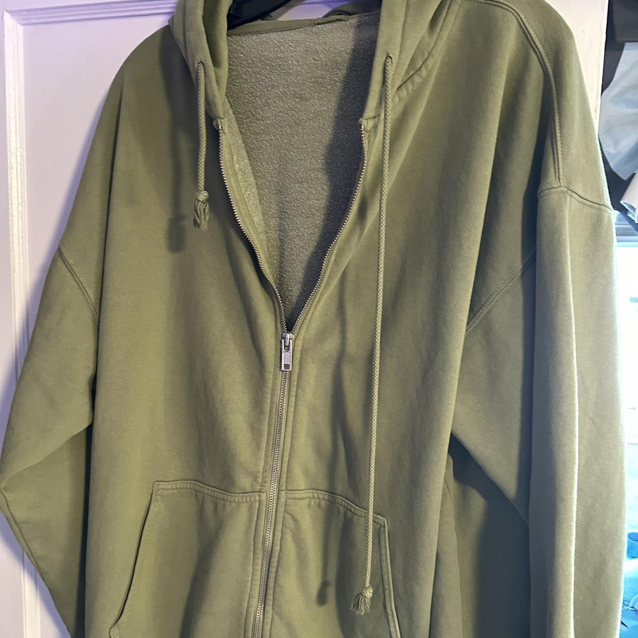 green pacsun zip up great condition price is... - Depop