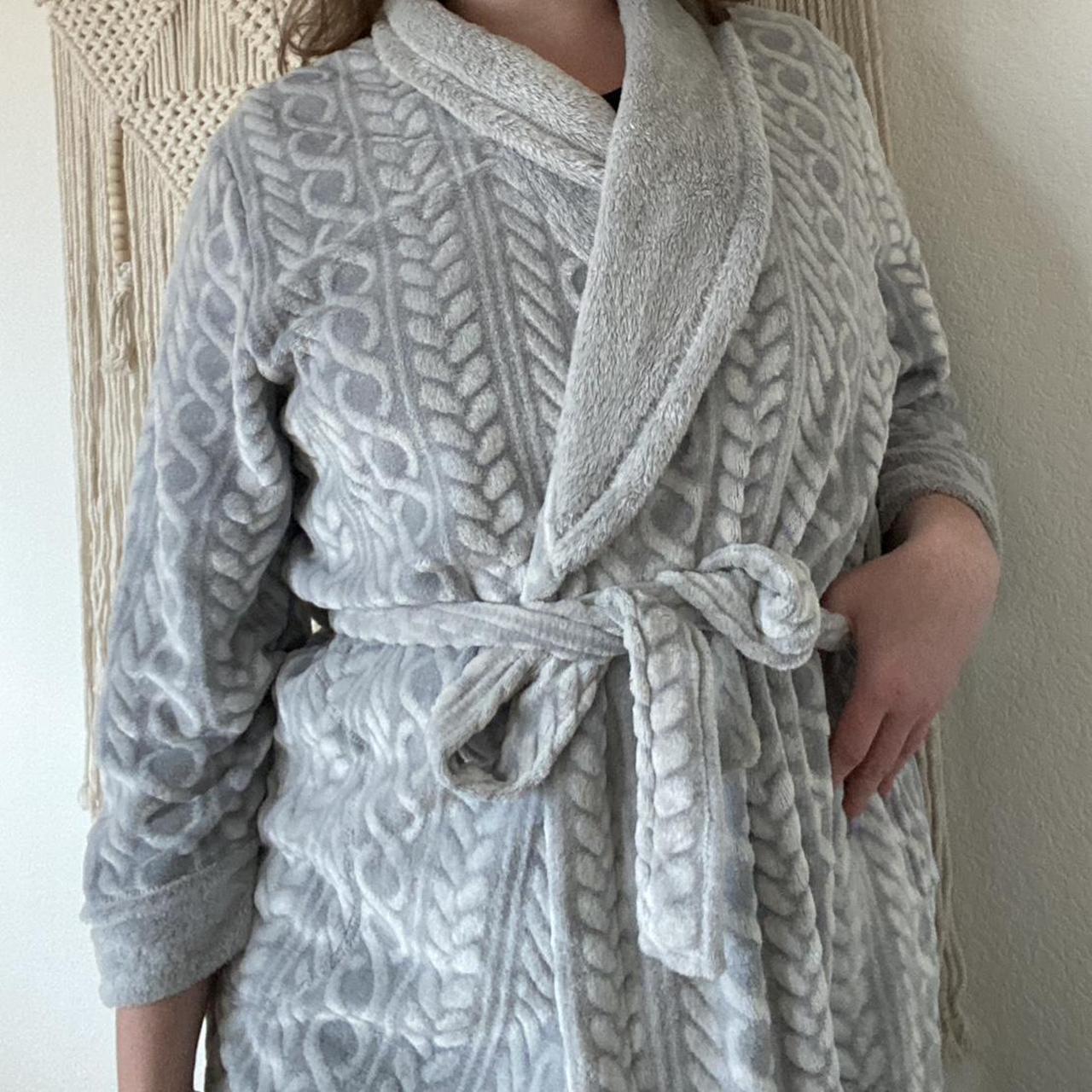 croft & barrow grey fluffy robe size L so... - Depop