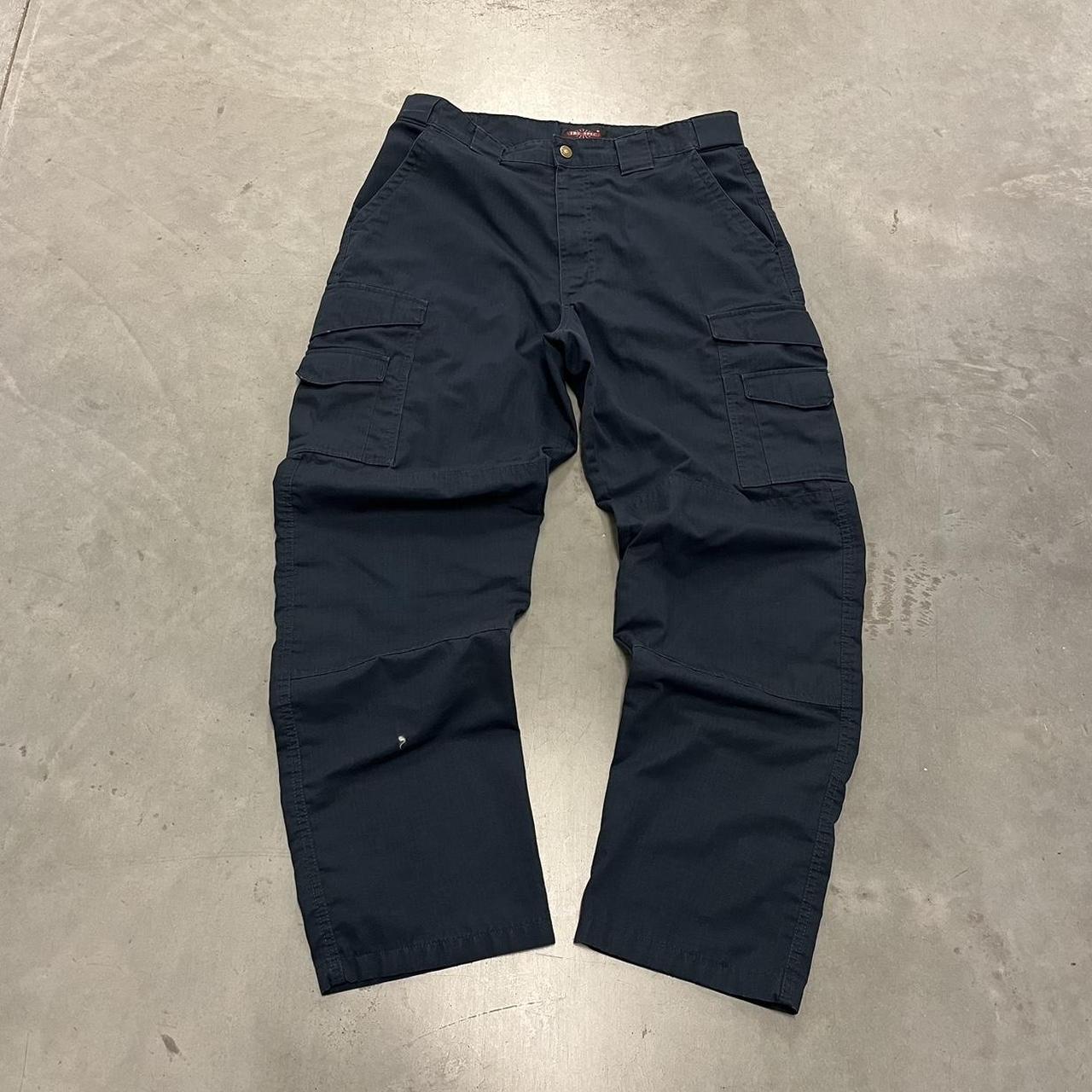 vintage 90’s navy blue tactical cargo pants Size:... - Depop