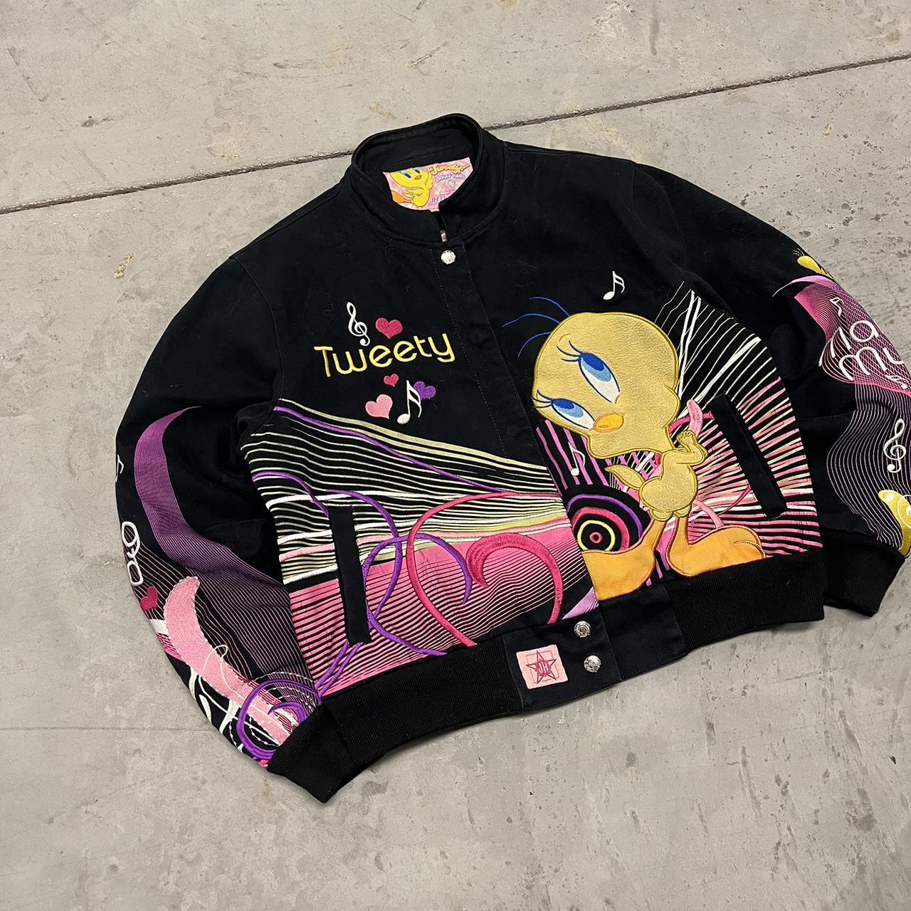 Warner Bros Looney Tunes Tweety Bird racer jacket by... - Depop