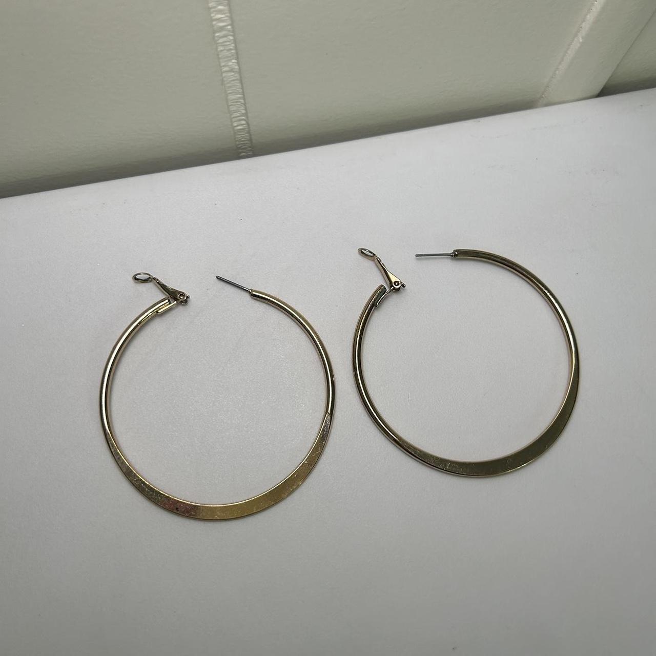 Gold Basic Hoops Description A bit rusted... - Depop