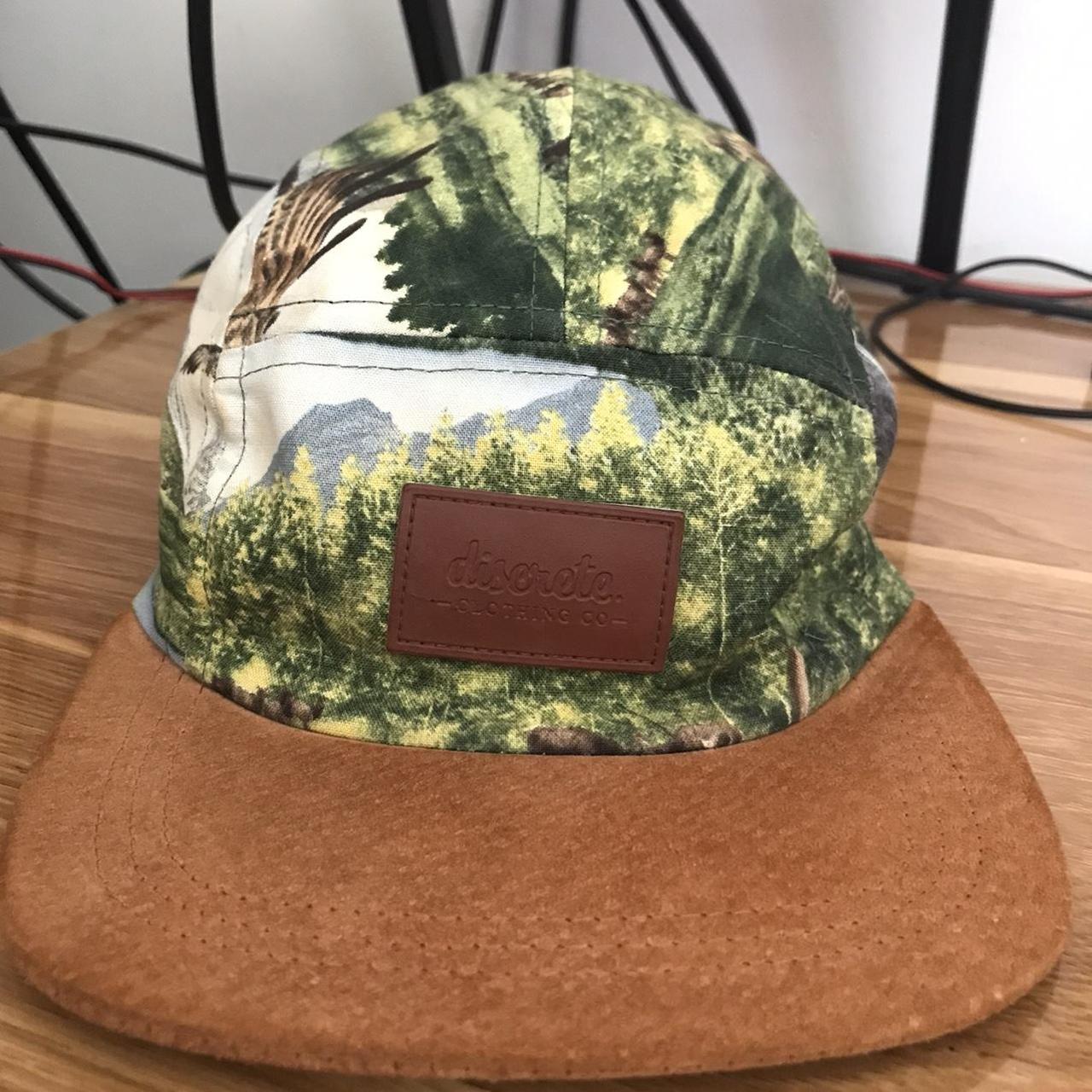 Discrete Nature Print 5 Panel Suede Brim // Made in... - Depop