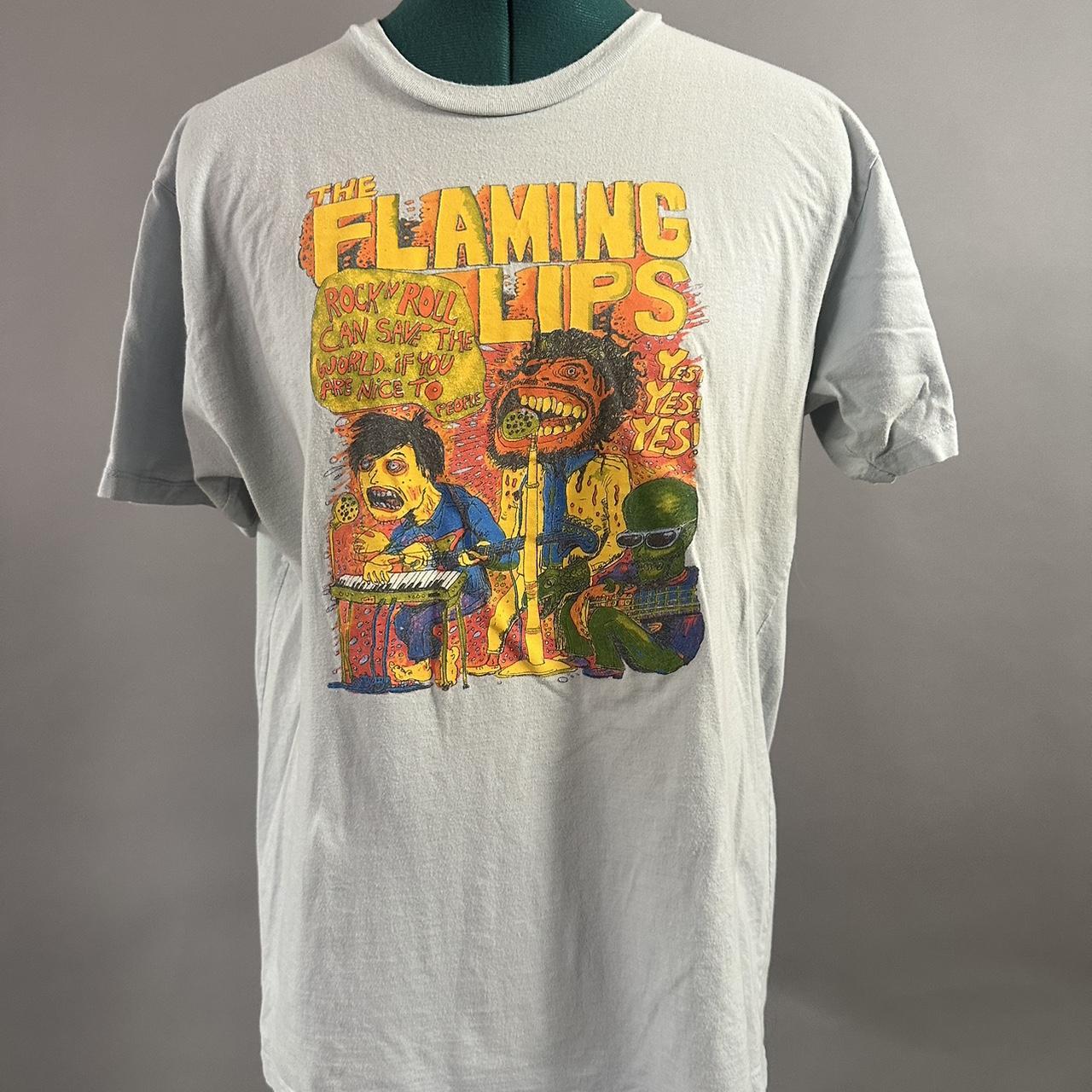 Sky blue Flaming Lips T-shirt featuring an... - Depop