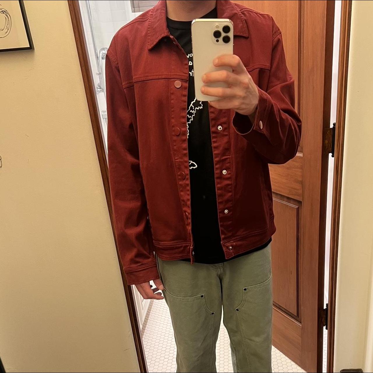 Red Frank & Oak Jacket Great Condition Size: M - Depop