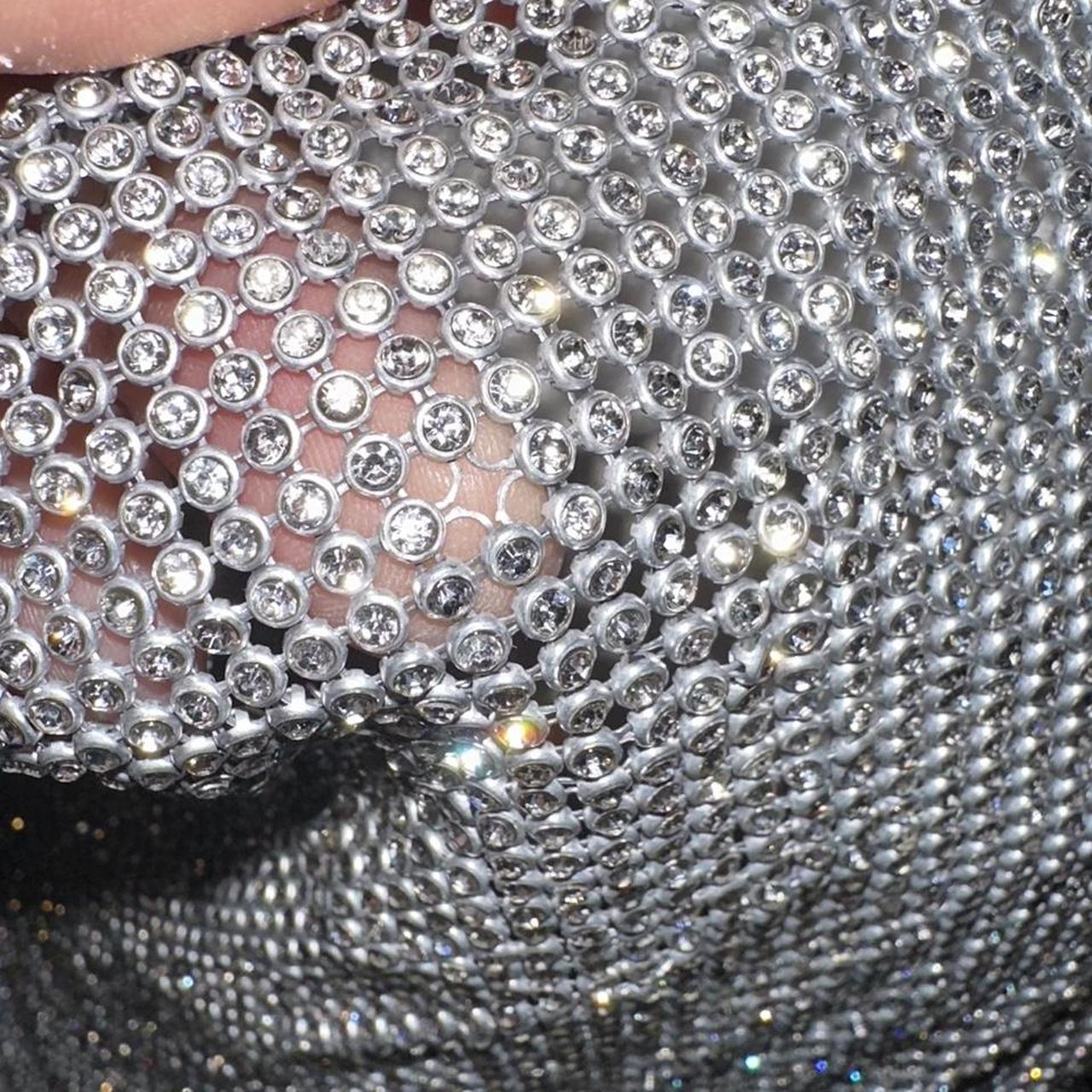 Silver rhinestone cowl neck halter club top Brand:... - Depop