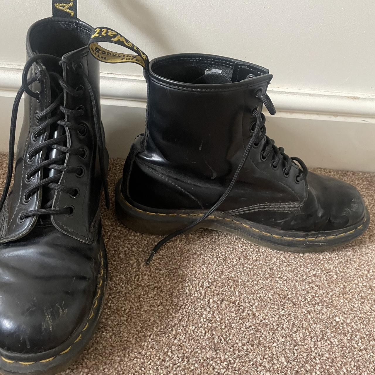 Doc martin boots in black size Uk 7 some barely... - Depop