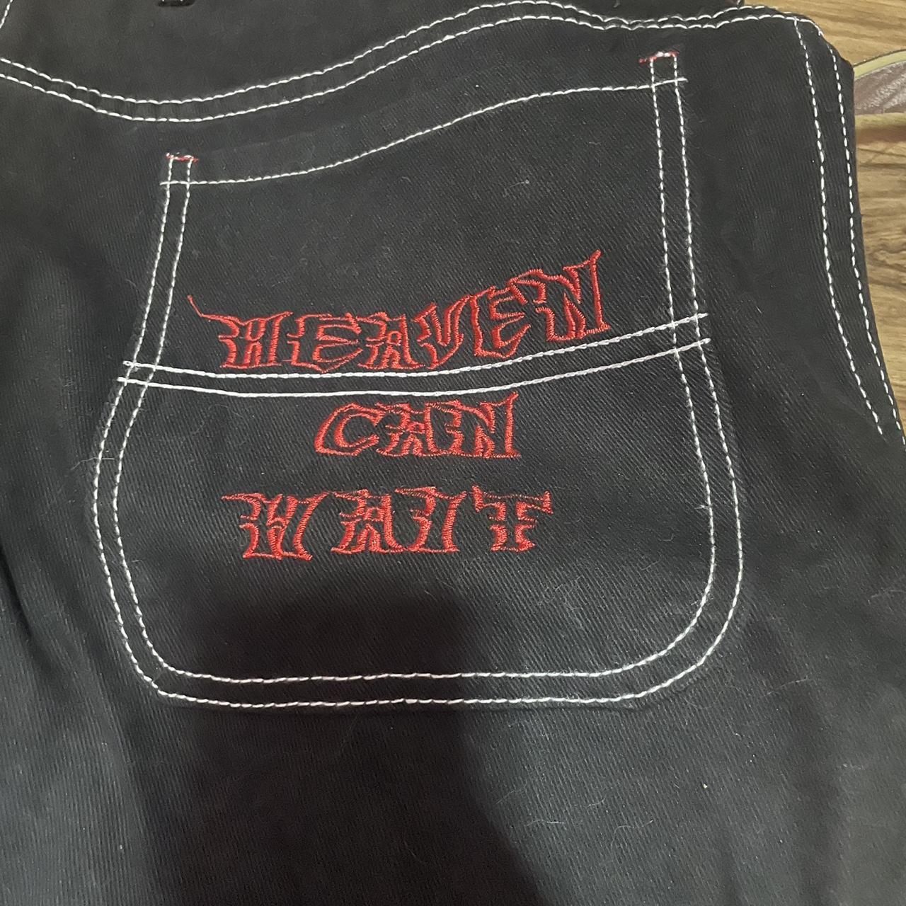 Black and red Cyber Y2K jeans #grunge baggy pants | Depop