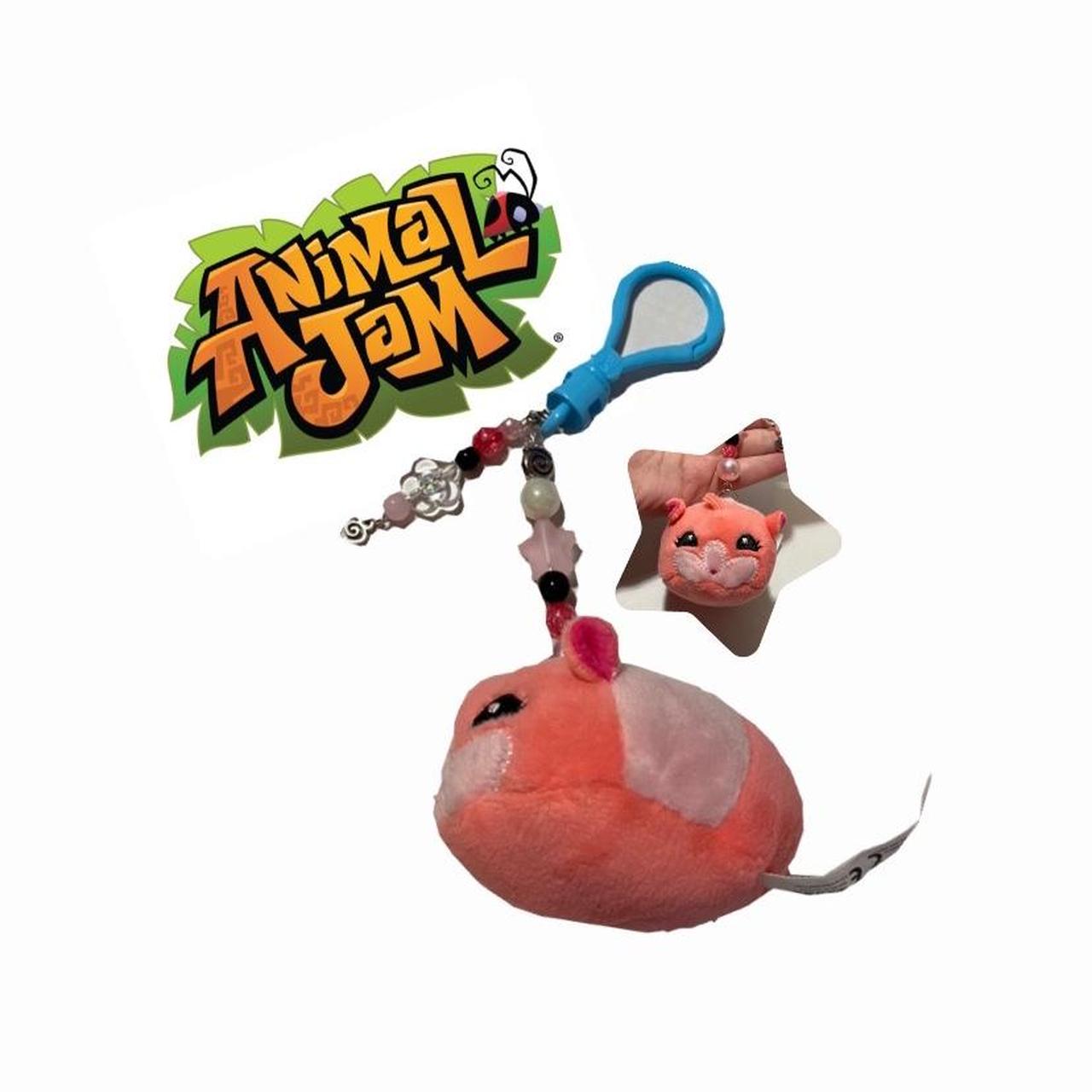 Handmade Animal Jam keychain 🐾 Pink plush hamster... - Depop