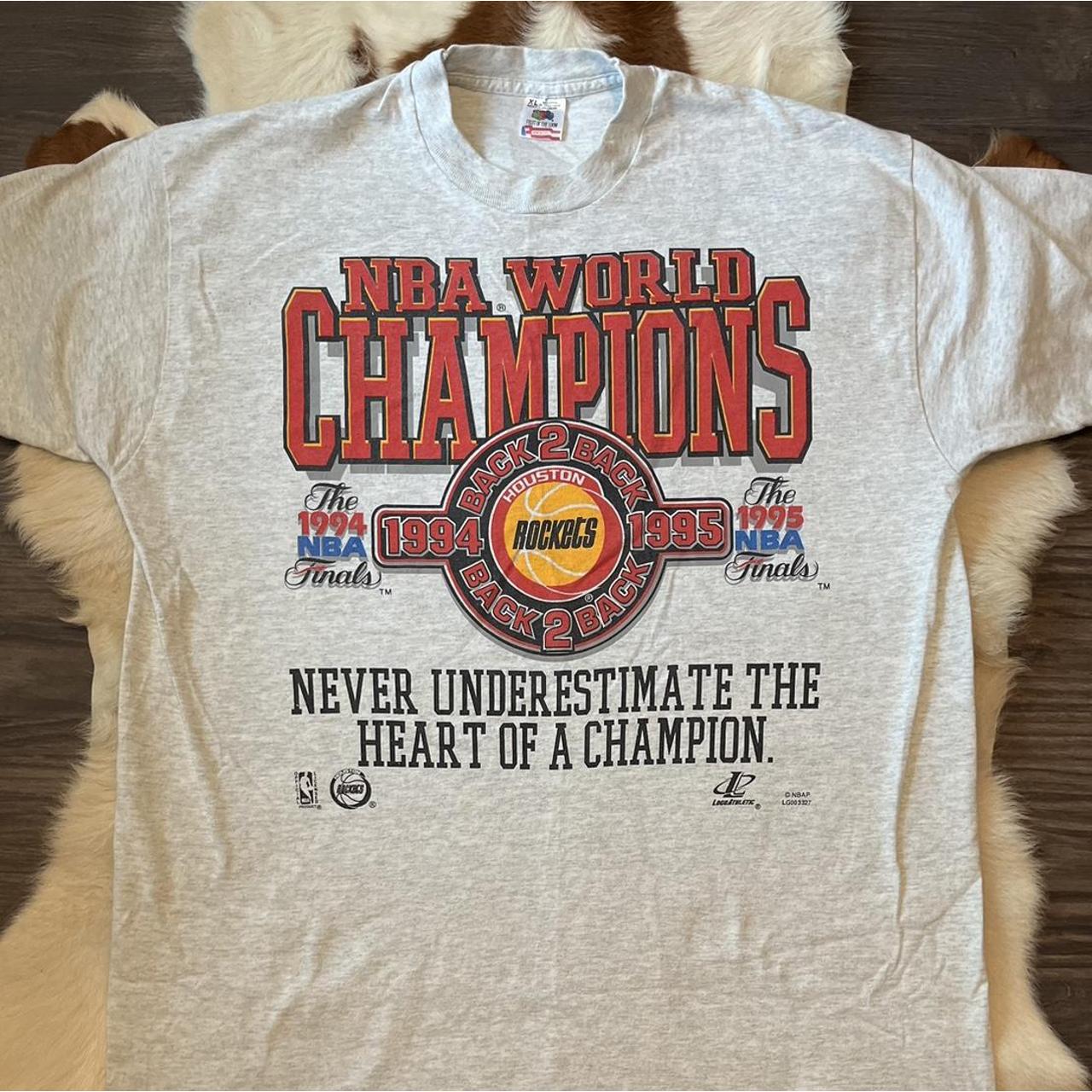 Vintage 1995 Houston Rockets Champion T-shirt NBA... - Depop
