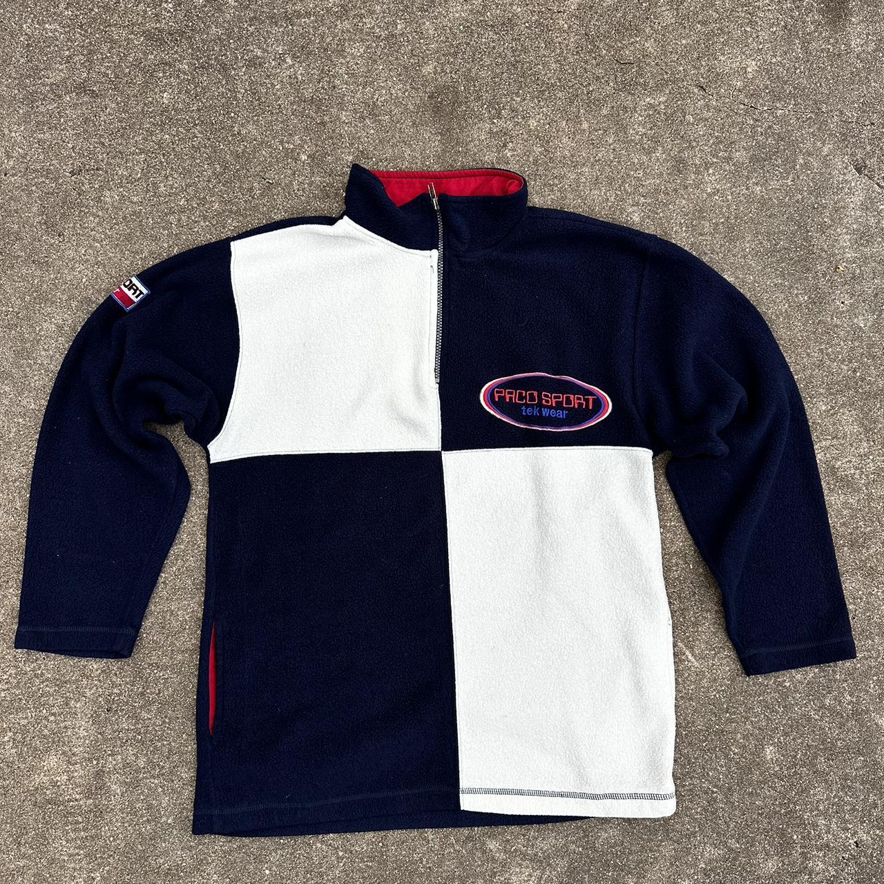 90s Paco Sport tek wear colorblock quarter zip... - Depop