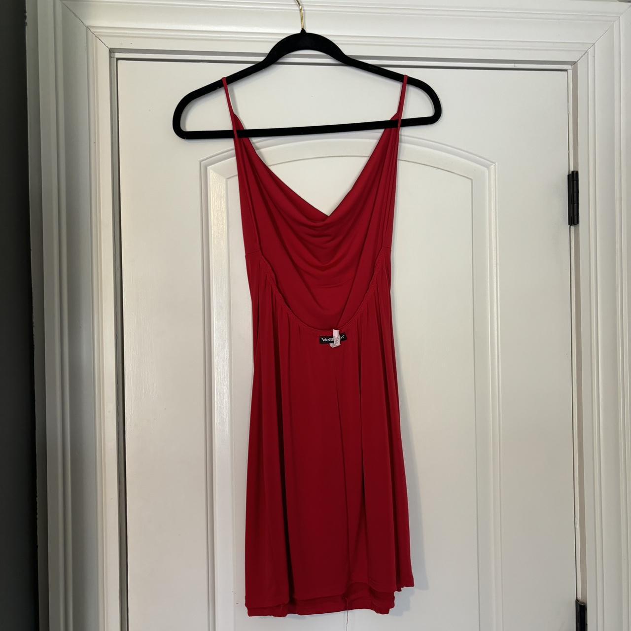 Red Mini Dress Open Back Bodycon Depop