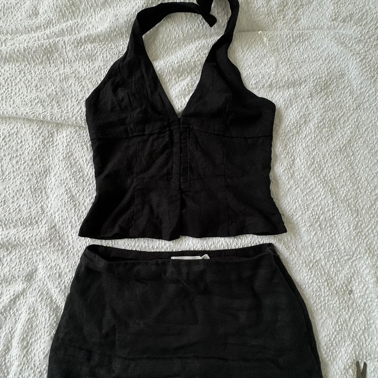 Glassons linen set in black Size 6 Worn one time!... - Depop