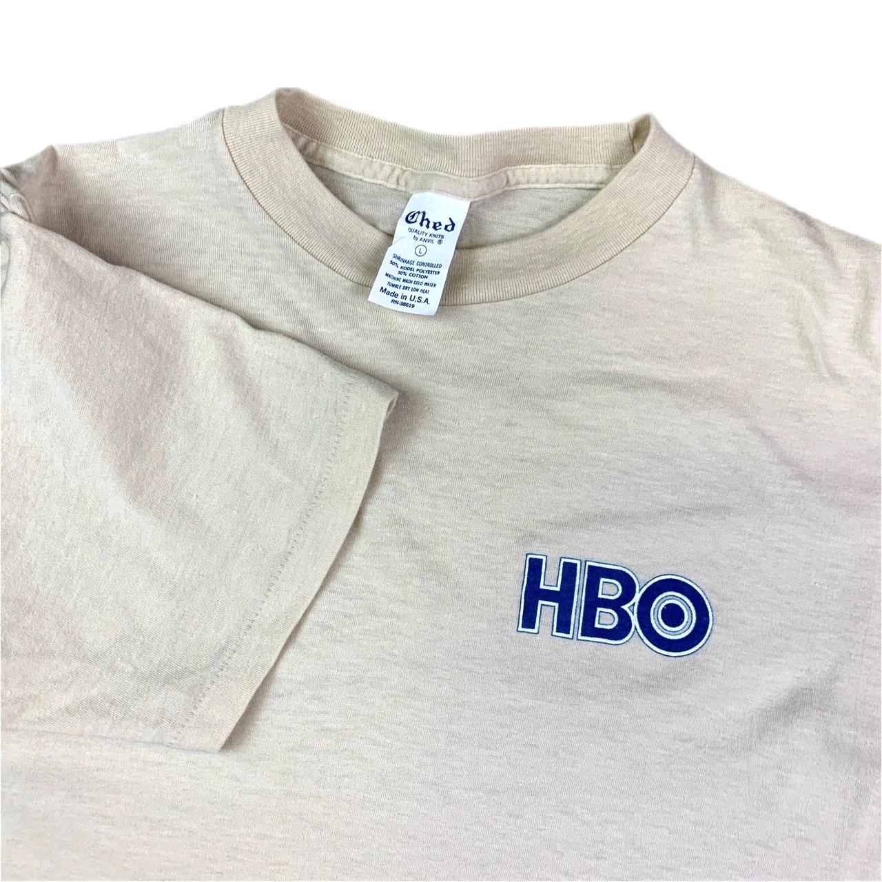 True Vintage 80s HBO Movie Promo Tan Beige T Shirt... - Depop
