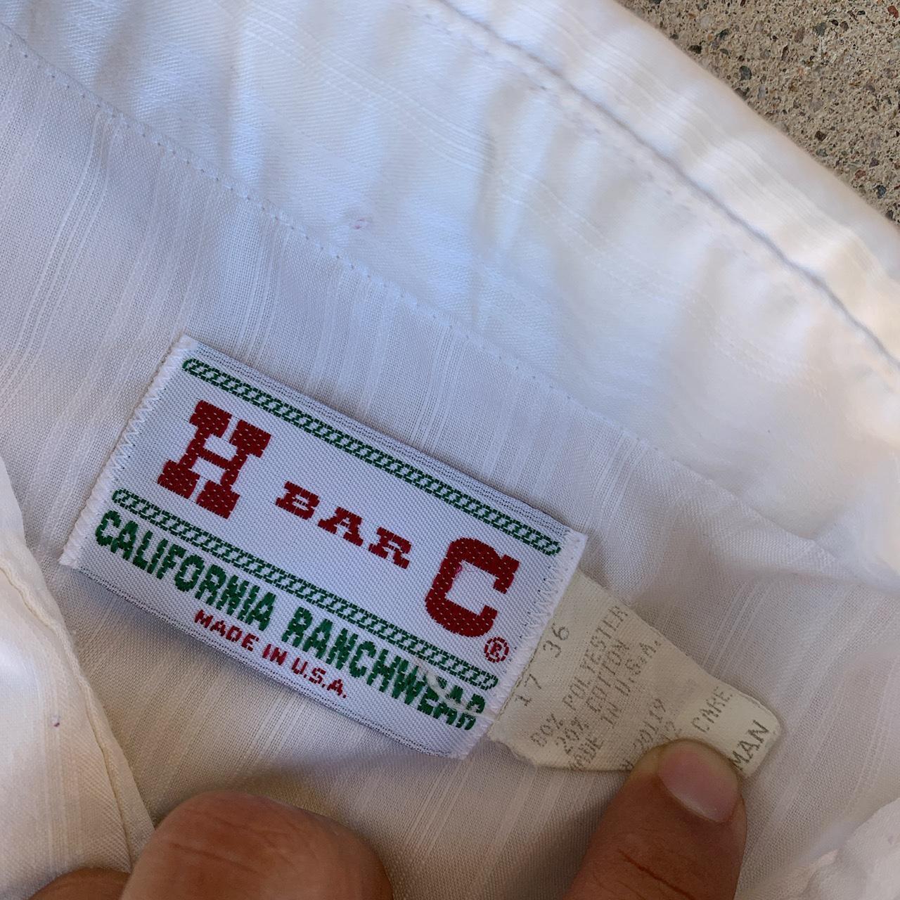 Vintage 70s 80s H Bar C Western Striped White Pearl... - Depop