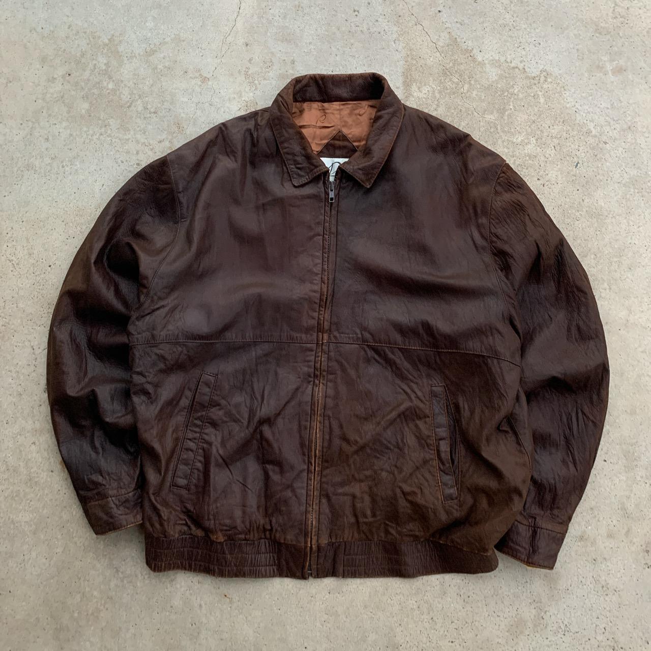 Vintage Remy Brown Zipup Soft Leather Jacket Size... - Depop