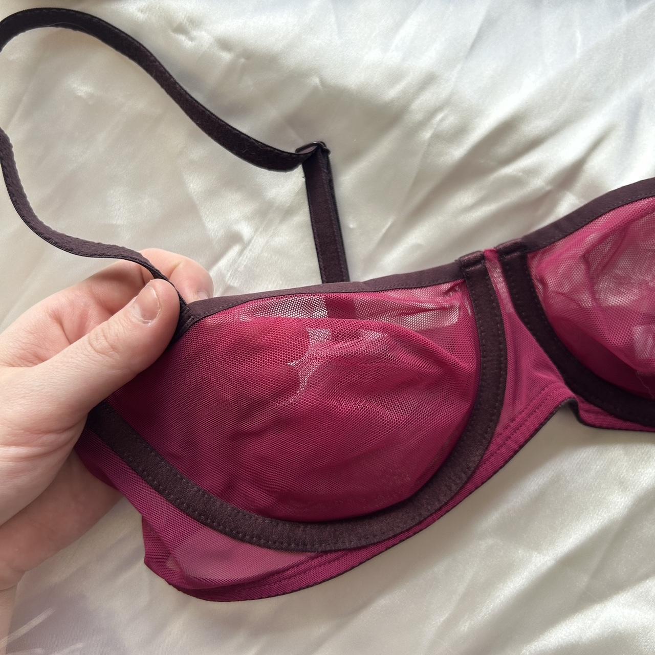 Parade Women's Black and Purple Bra | Depop