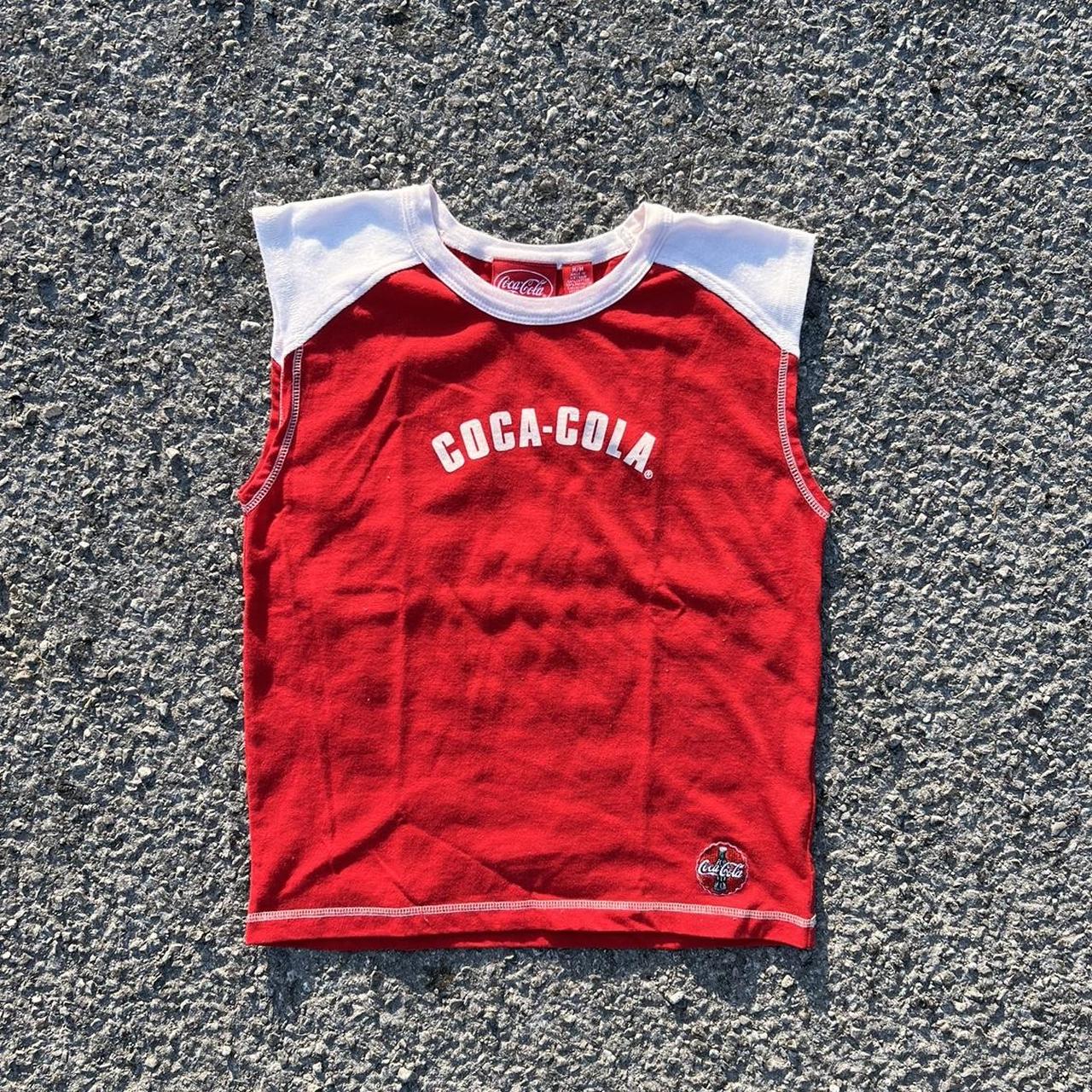 Coca-Cola Women's Red and White Vest | Depop