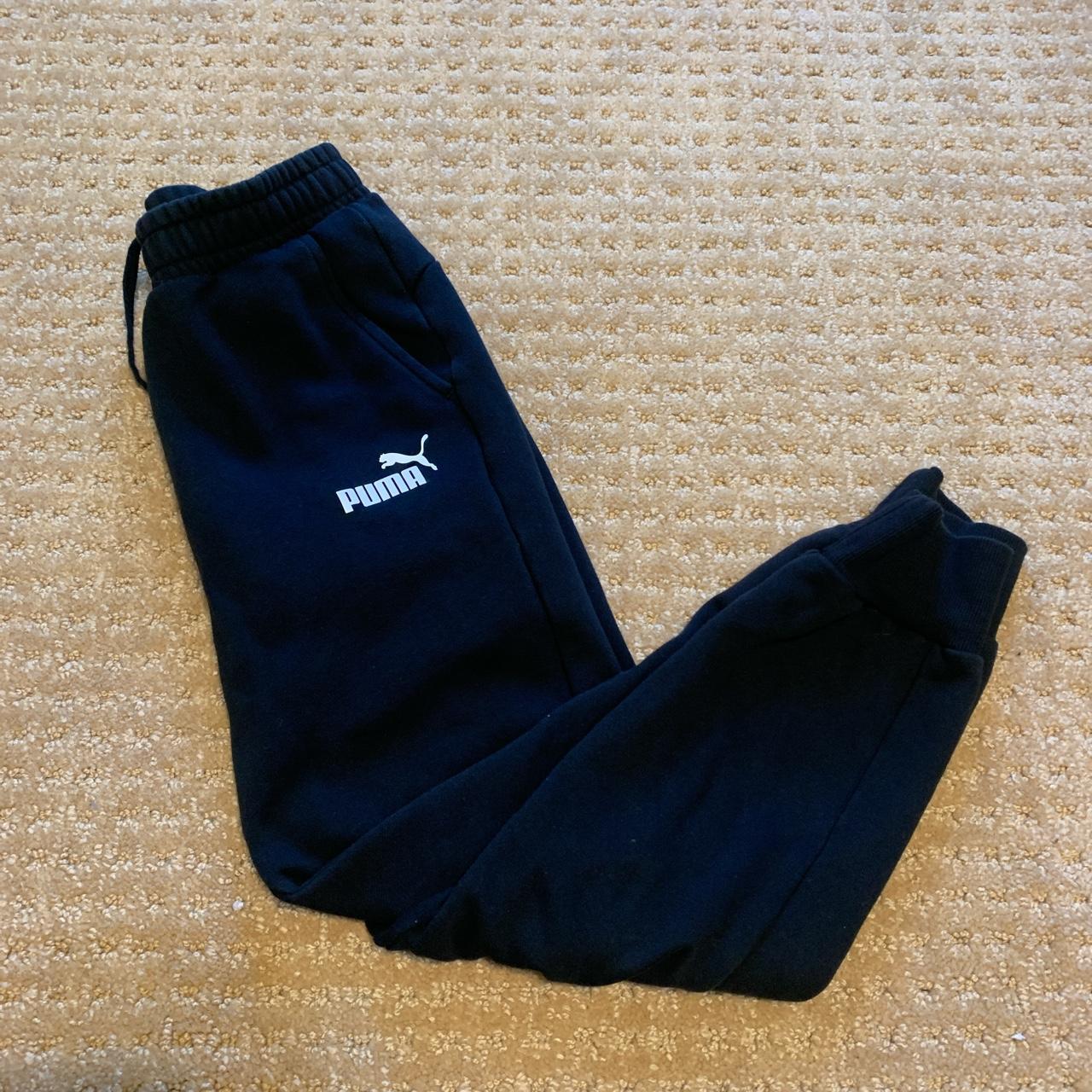 worn once black puma joggers #puma #black #joggers - Depop