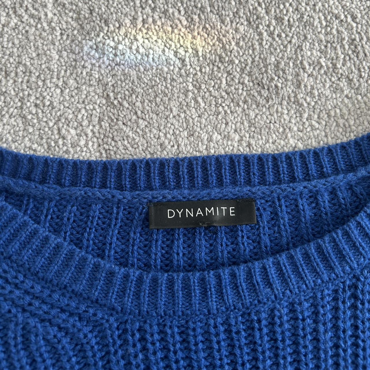 Dynamite Blue Pleated Sweater In excellent... | Depop