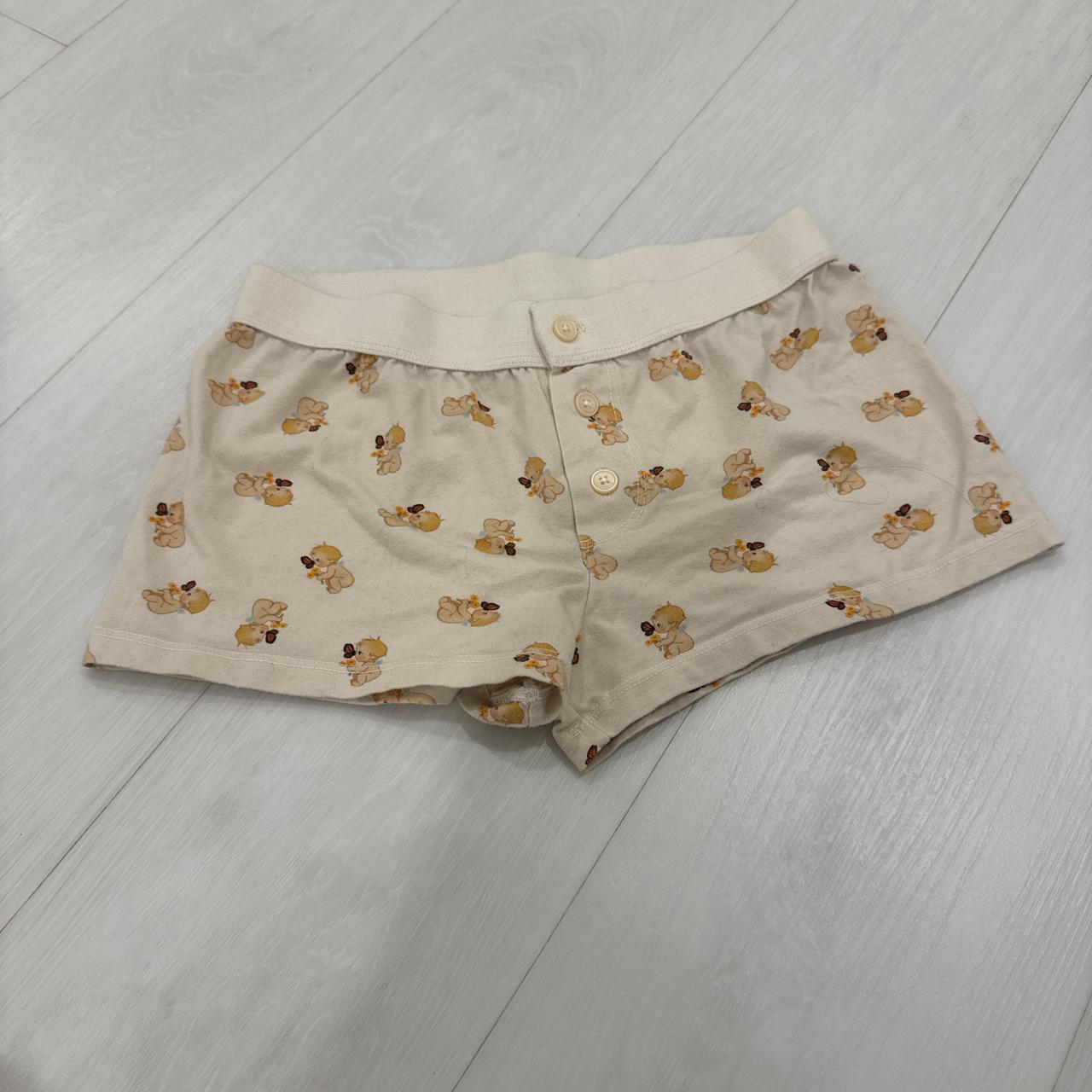 Tan and cream baby angel boxer shorts from brandy... | Depop