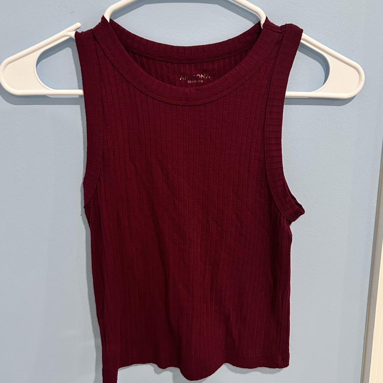 Red/ Maroon High Neck Women’s Tank Top Size:... - Depop