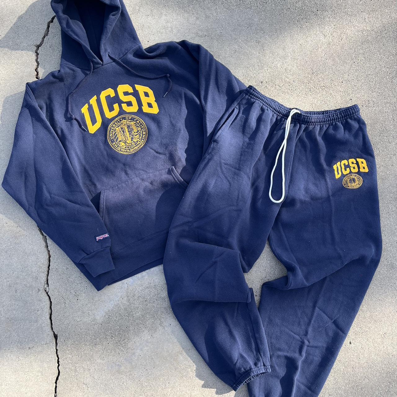 Vintage Jansport UCSB hoodie w/ sweats bundle - Depop