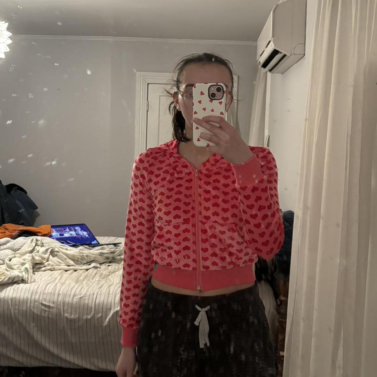 jennifer’s body velour heart print jacket from fine... - Depop