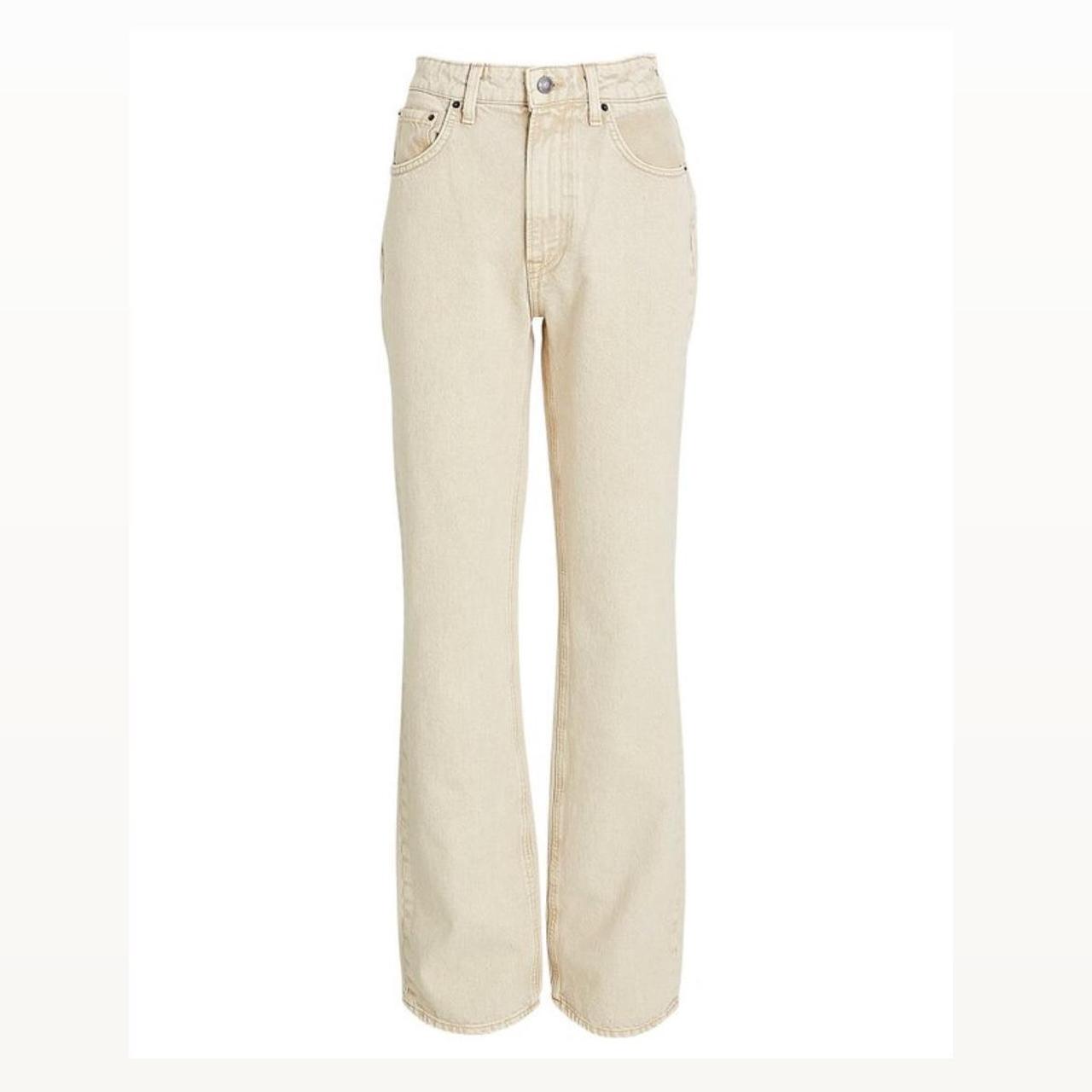 GRLFRND Melanie High-Rise Boot Cut Jeans in Beige, NWT - Depop