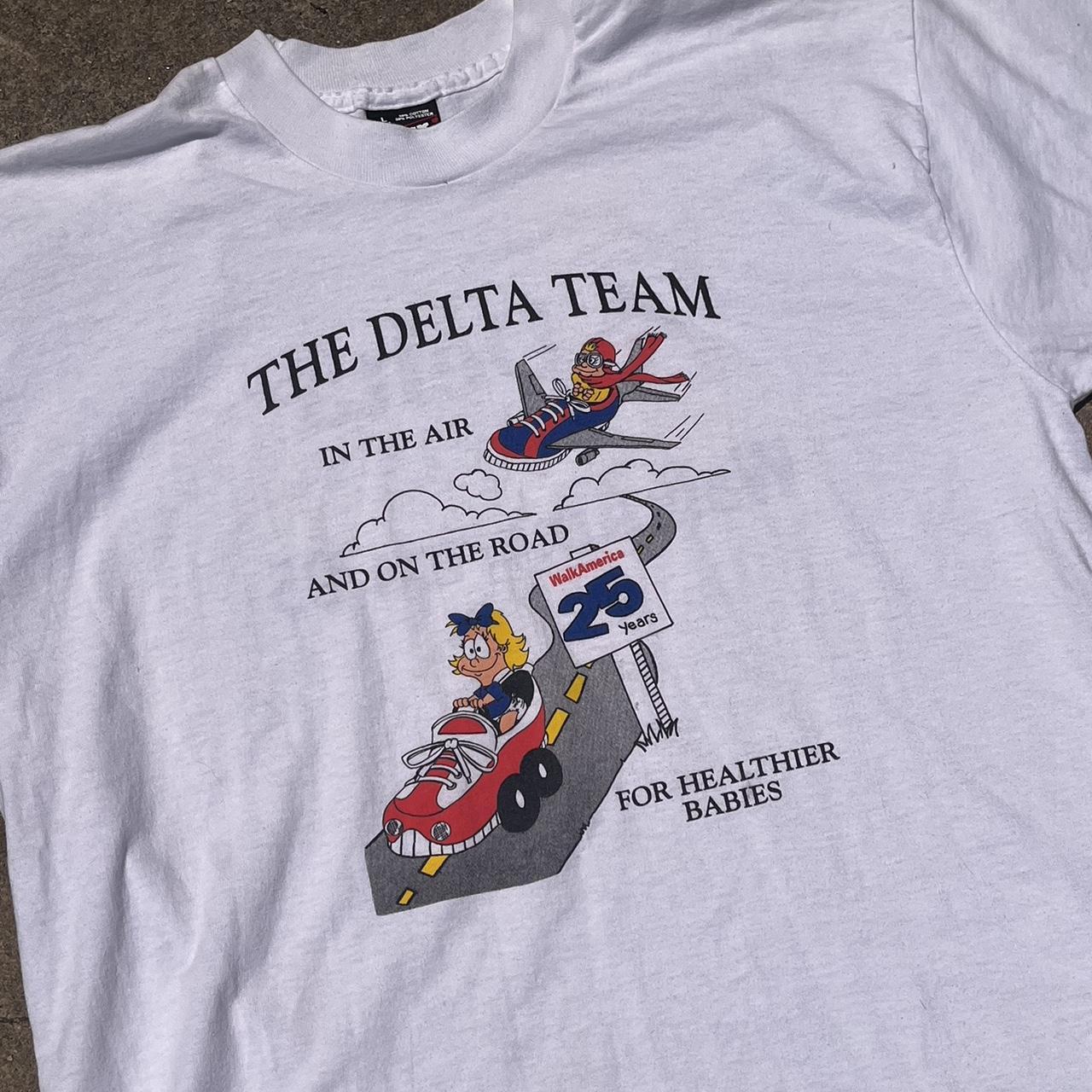 crazy vintage 1995 90s delta airlines cute cartoon... - Depop