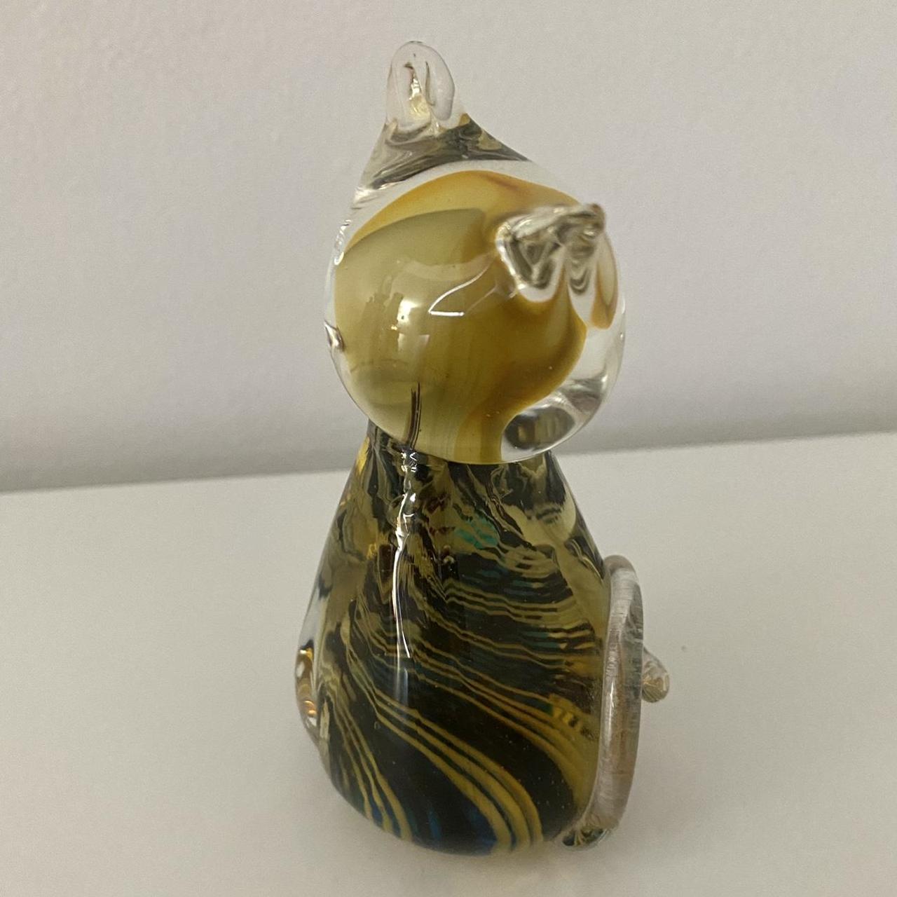 cute cat glass sculpture looks so pretty... - Depop