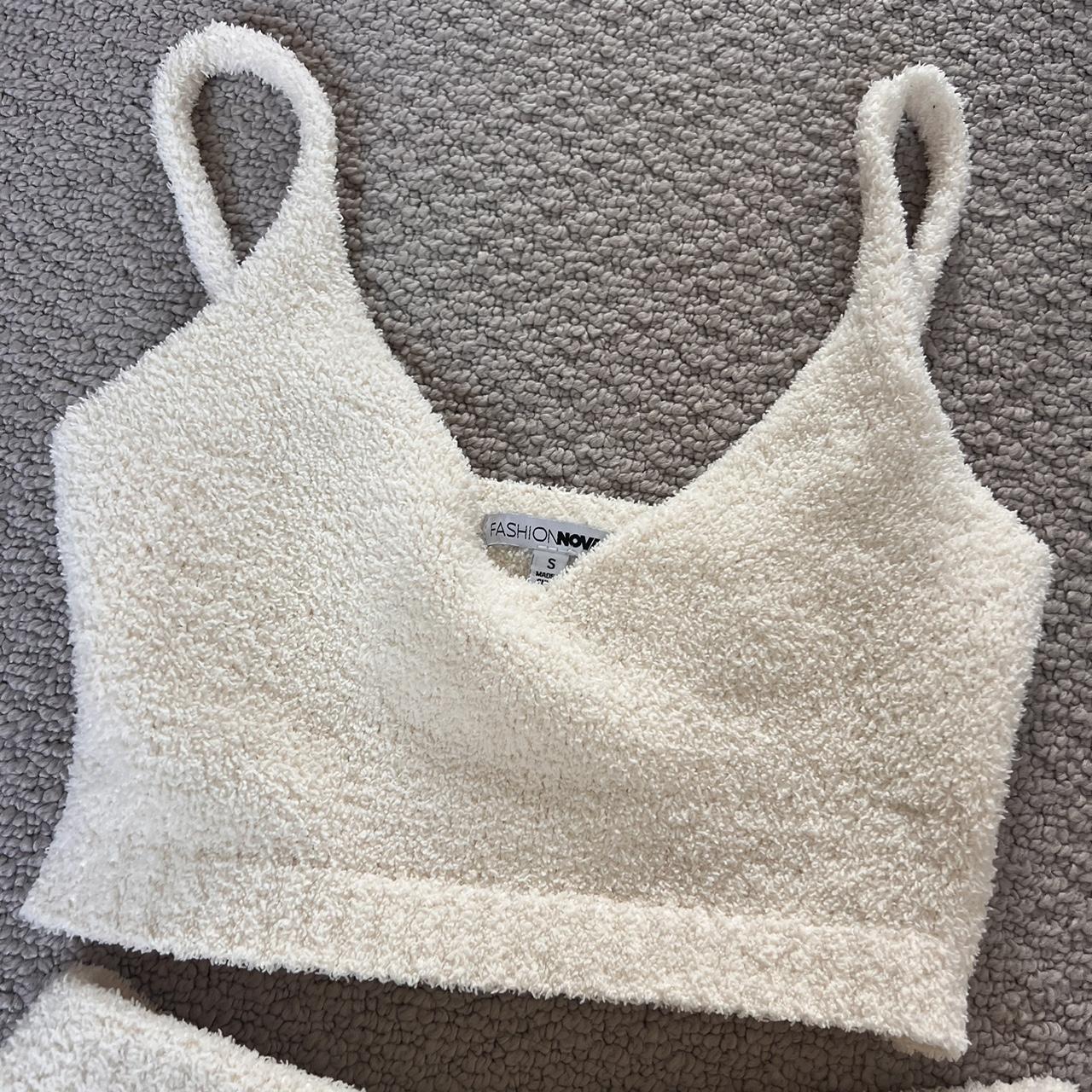 Fashion Nova White Teddy Set Small. #set #teddyset... - Depop