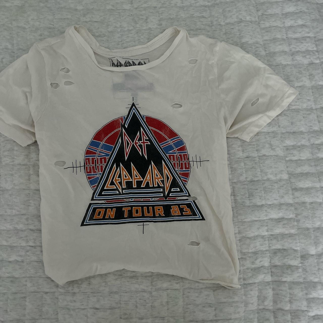 Vintage Ripped Cropped Tee -never worn - Depop