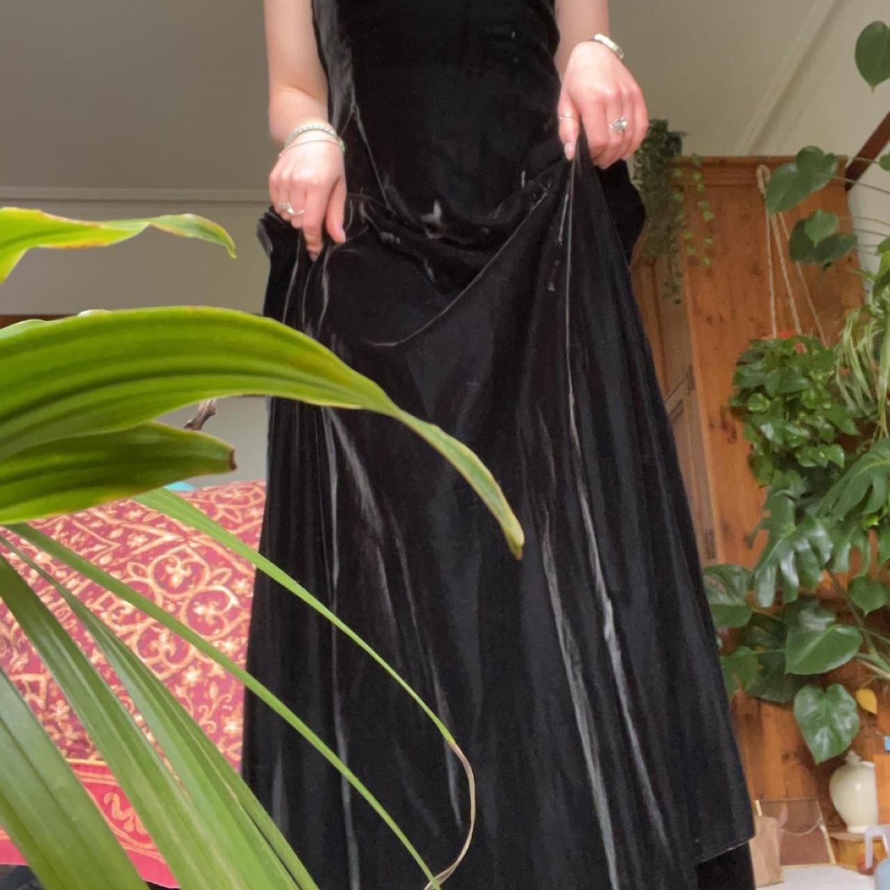 Gothic Vintage Black Velvet Dress🖤 • Corset Maxi Depop
